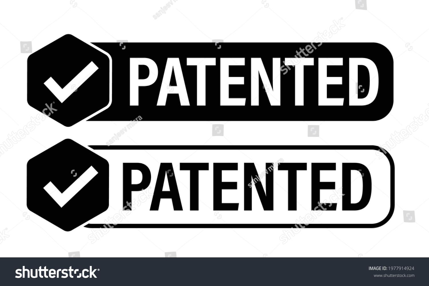 Patented Vector Icon Tick Mark Stock Vector (Royalty Free) 1977914924 ...