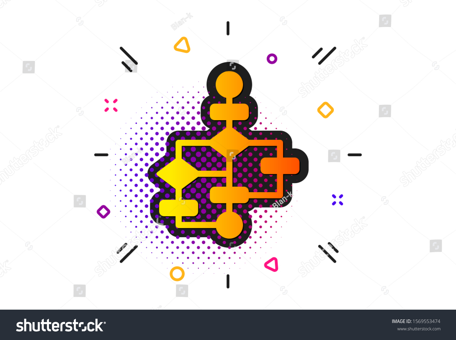 Path Scheme Sign Halftone Circles Pattern Stock Vector (Royalty Free) 1569553474 | Shutterstock