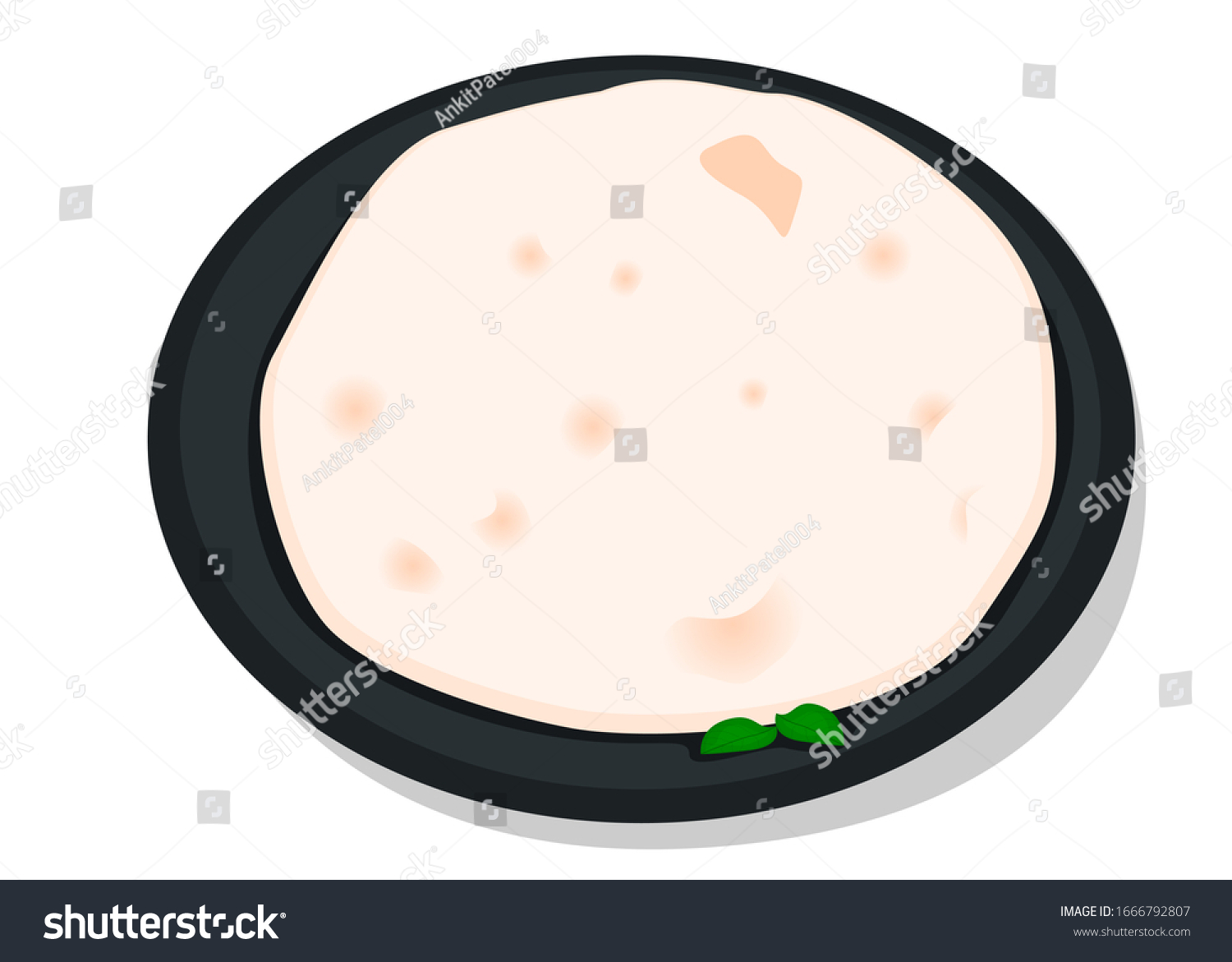 Pathiri Roti Indian Chapati Bread Vector Stock Vector (Royalty Free ...