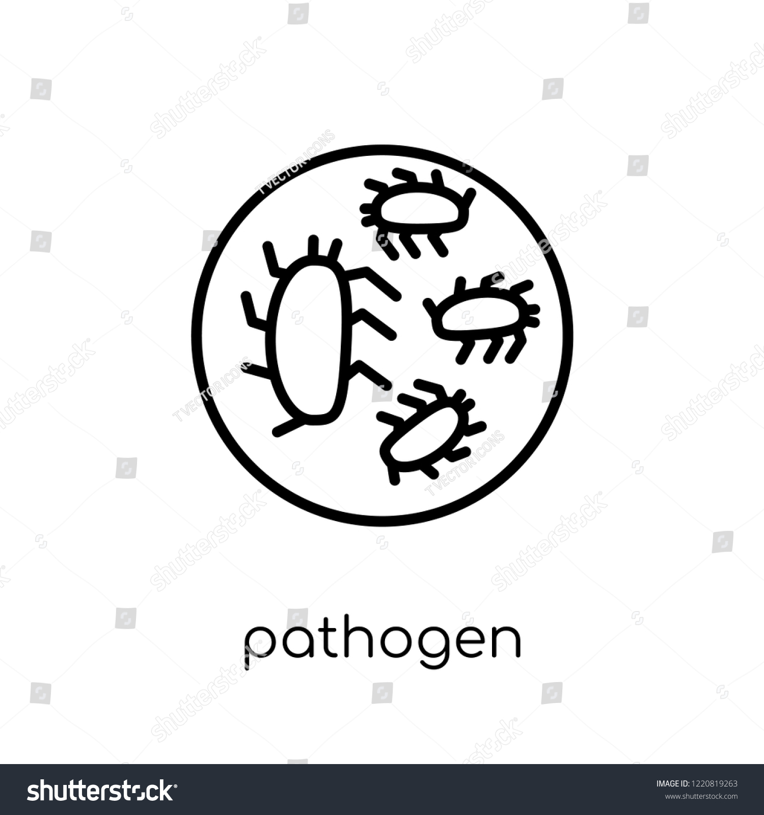 Pathogen Icon Trendy Modern Flat Linear Stock Vector (Royalty Free ...