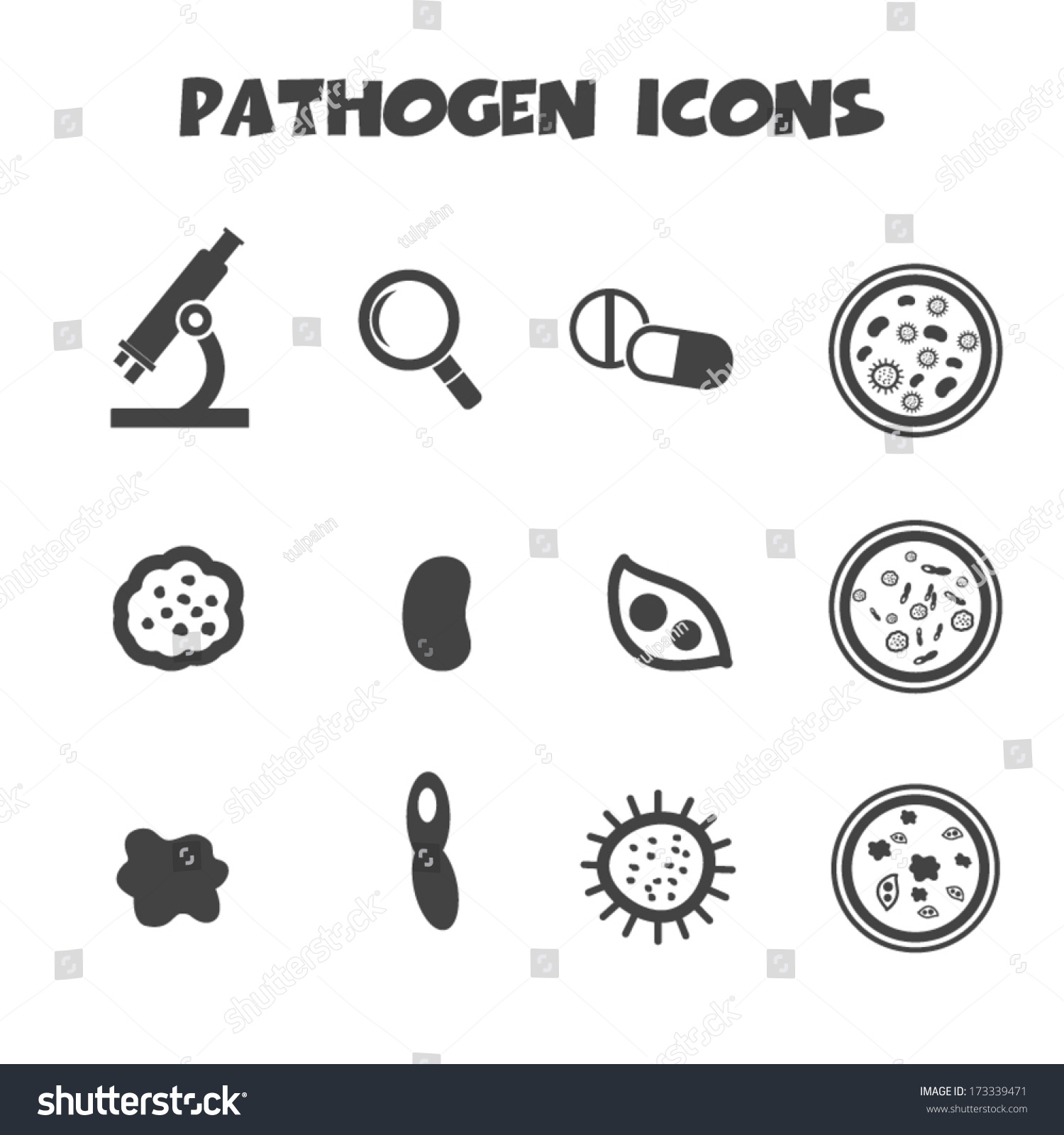 Pathogen Icons Mono Vector Icons Stock Vector (Royalty Free) 173339471