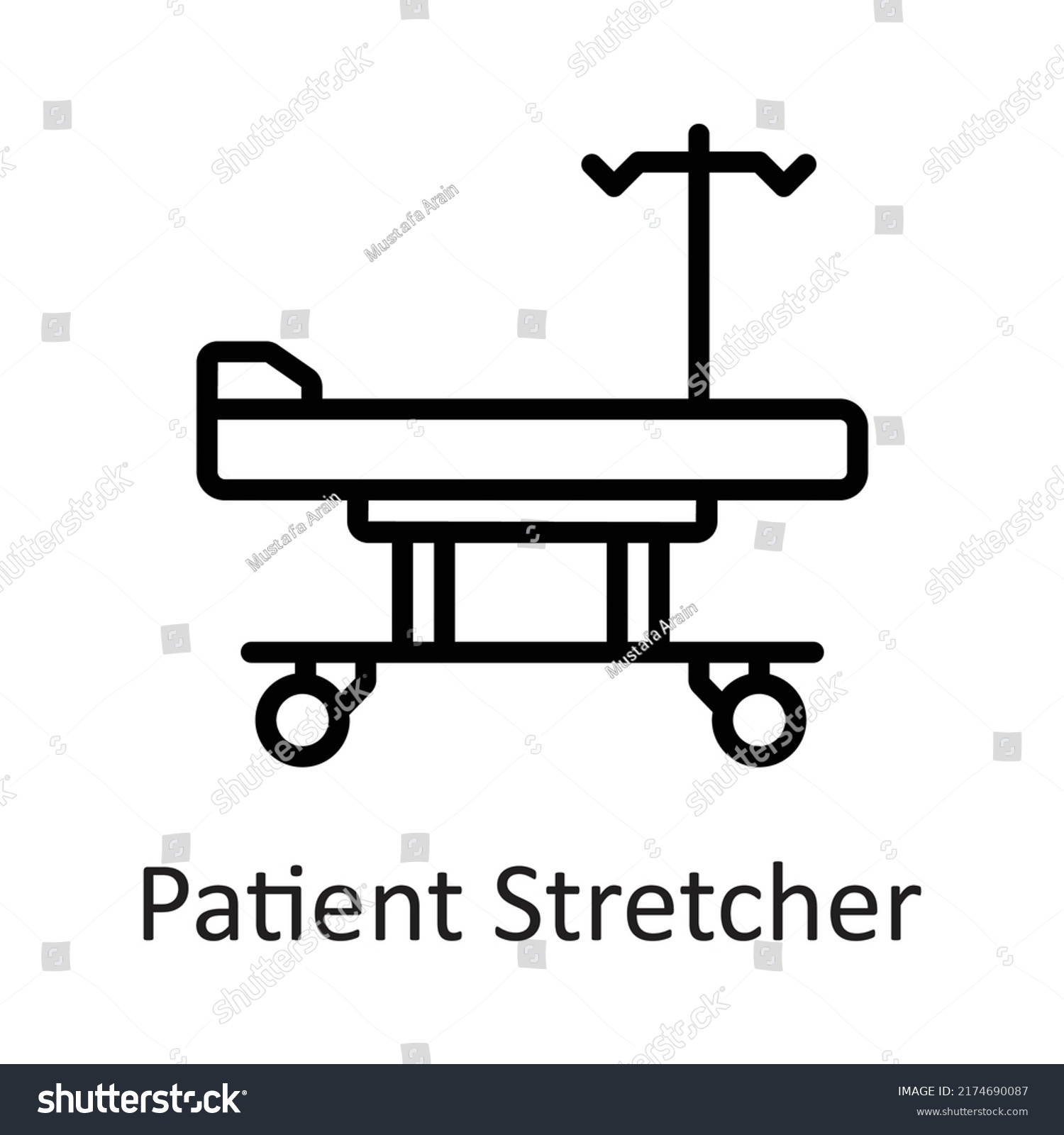 Patient Stretcher Vector Outline Icon Design Stock Vector (Royalty Free ... Patient Stretcher Vector Outline Icon Design Stock Vector (Royalty Free ...