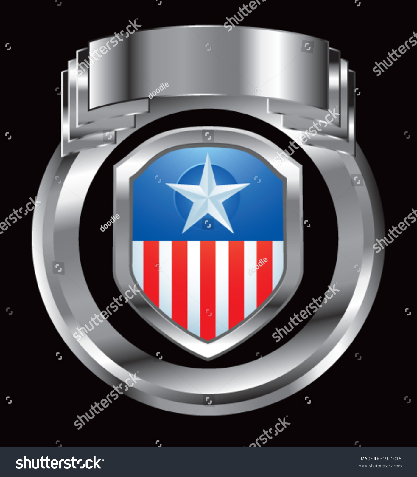 Patriotic Shield On Silver Display Stock Vector (Royalty Free) 31921015 ...