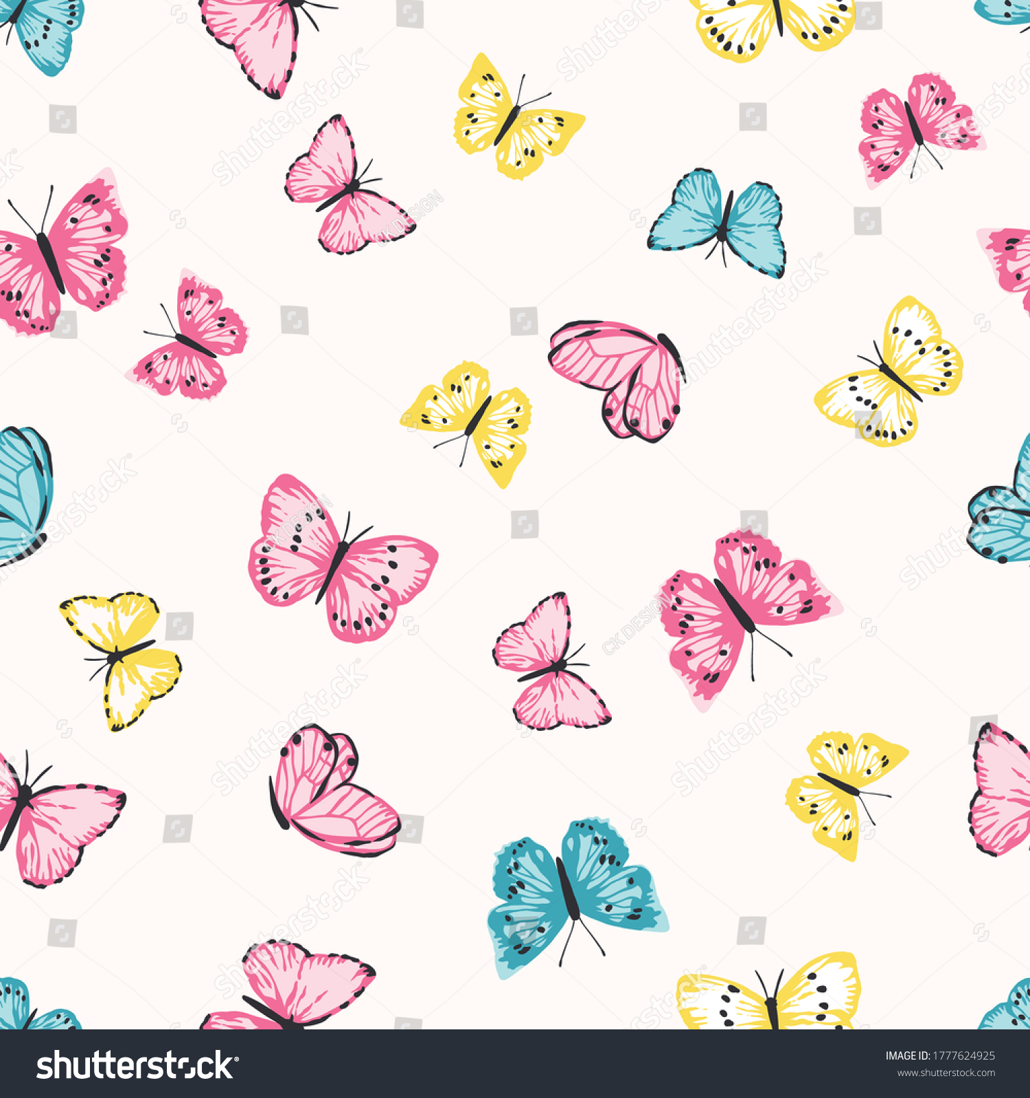 Pattern Butterfly Graphic Design Print Stock Vector (Royalty Free ...