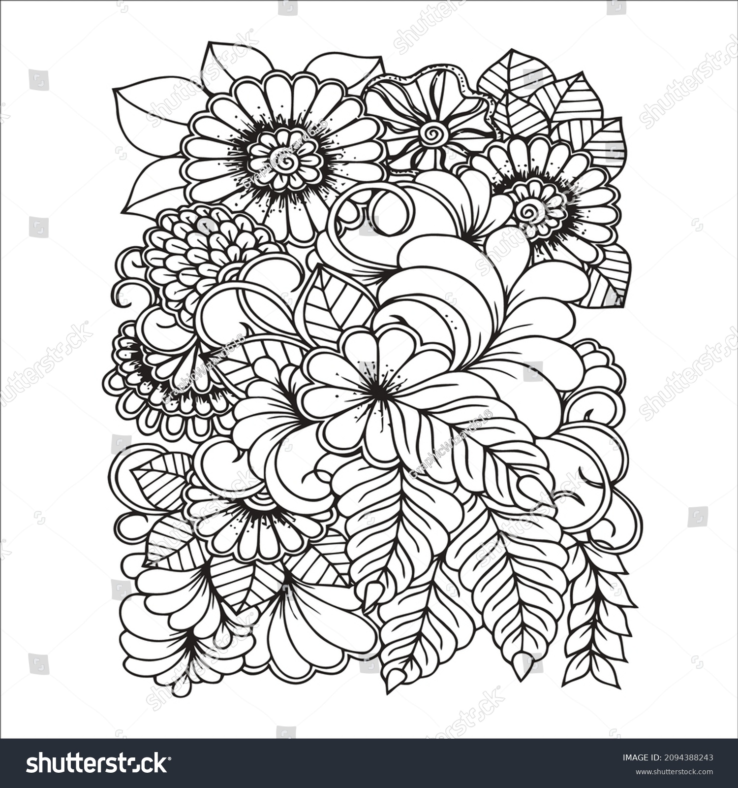 Pattern Coloring Page Everyone Stock Vector (Royalty Free) 2094388243