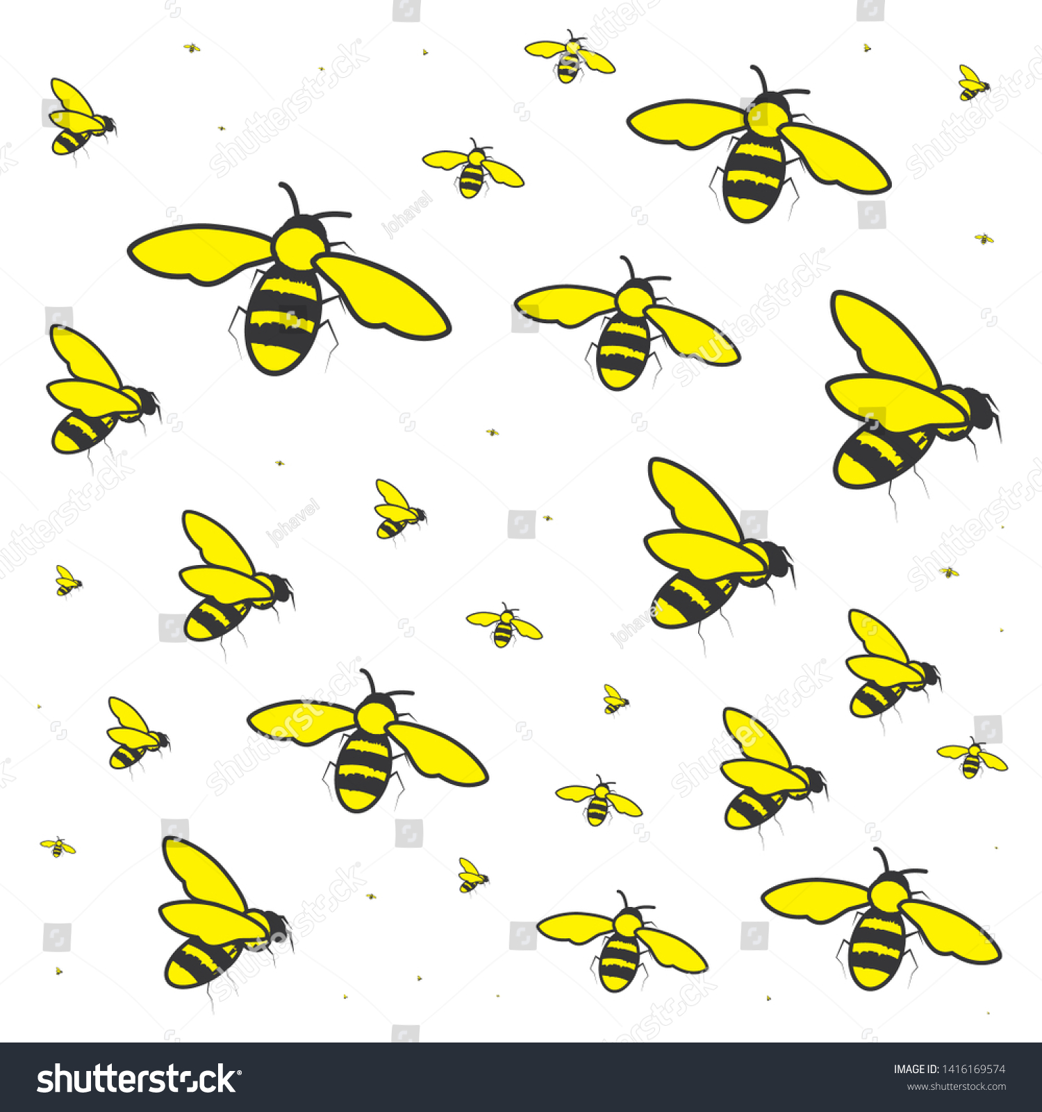 Pattern Bees Insects Backdrop Stock Vector (Royalty Free) 1416169574 ...