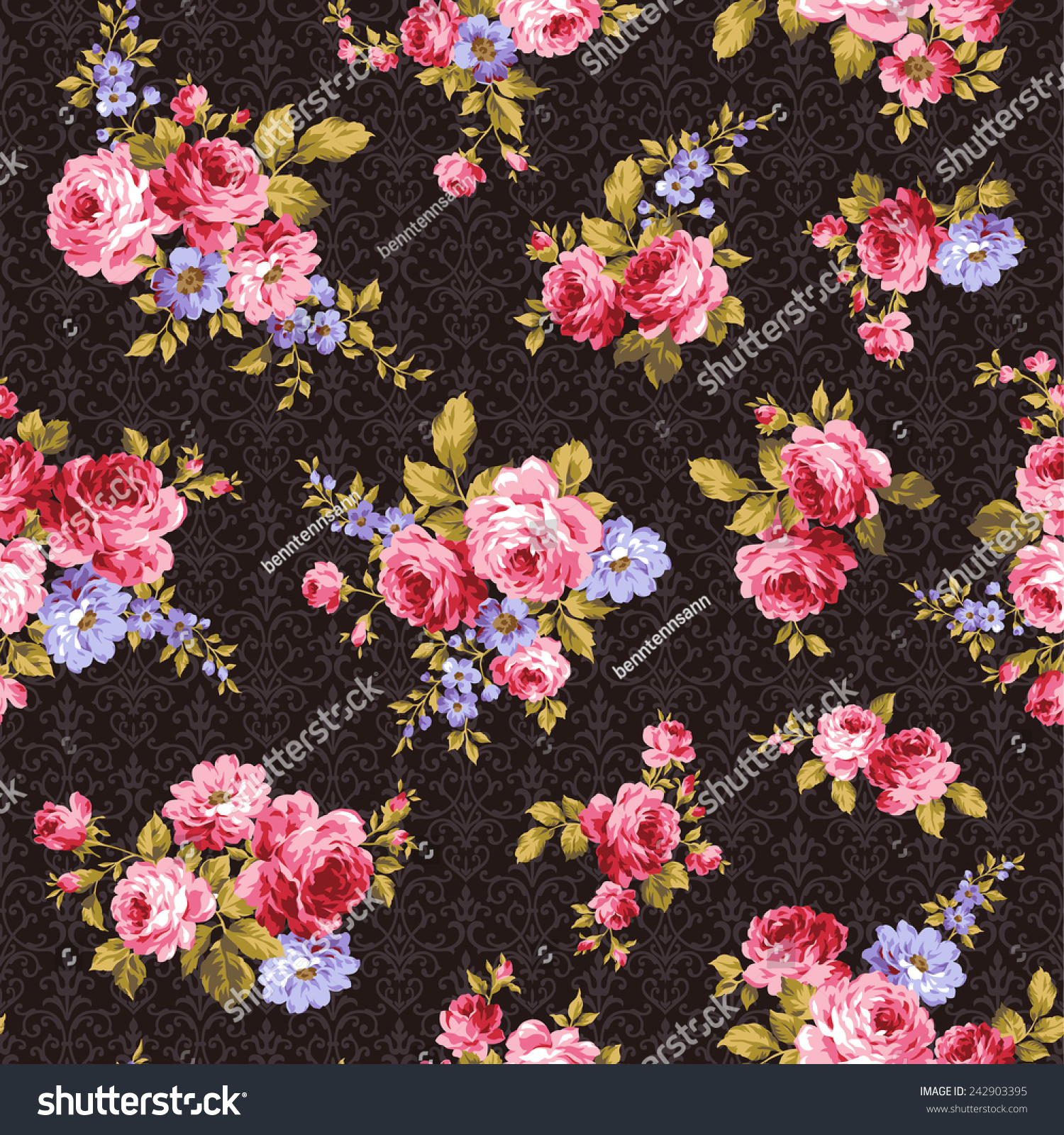 Pattern Rose Stock Vector (Royalty Free) 242903395 | Shutterstock