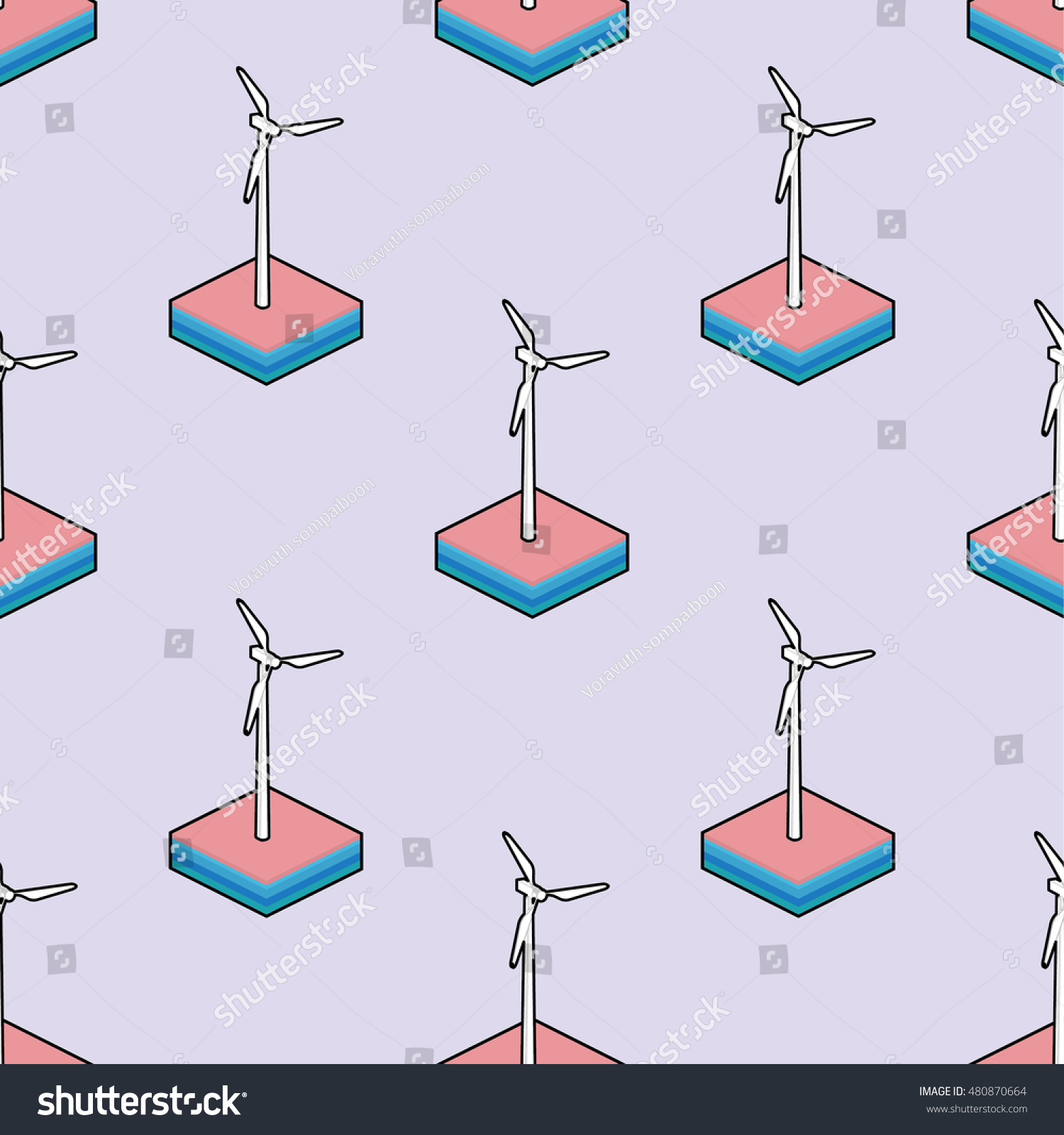 Pattern Wind Turbine Background Vector Stock Vector (Royalty Free ...