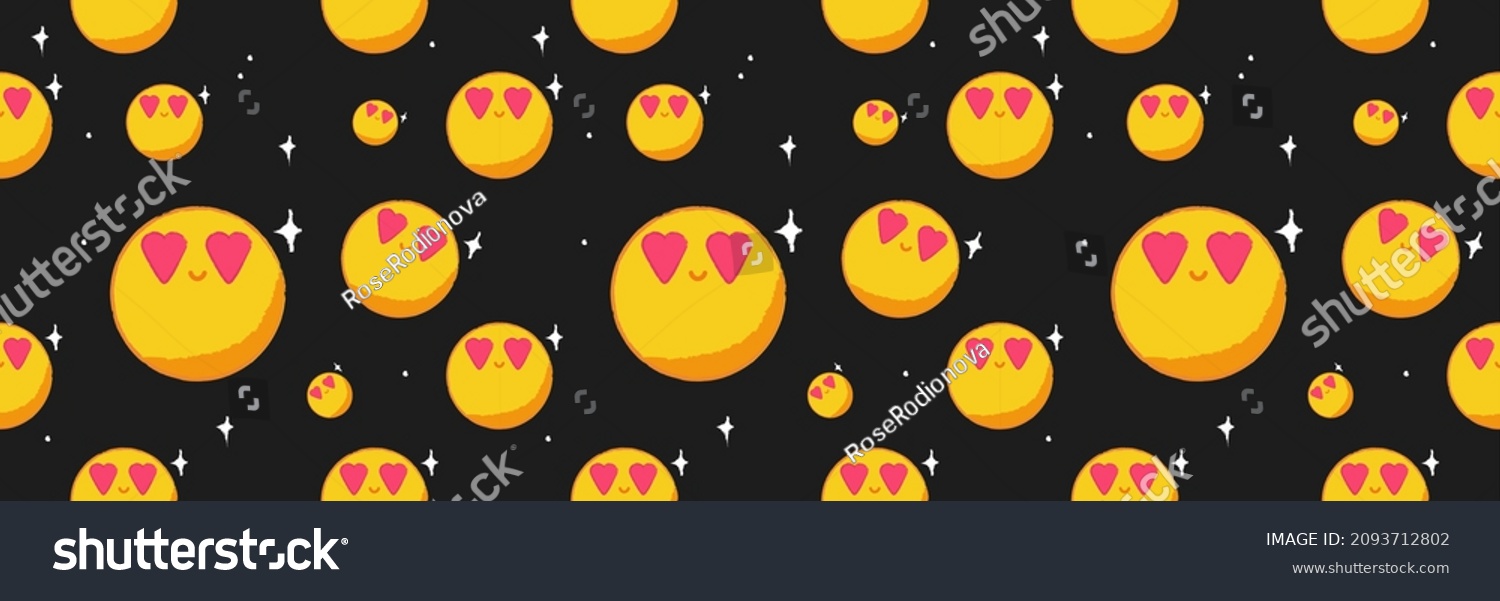 Pattern Emoji Vector Cartoon Illustration Stock Vector (Royalty Free ...