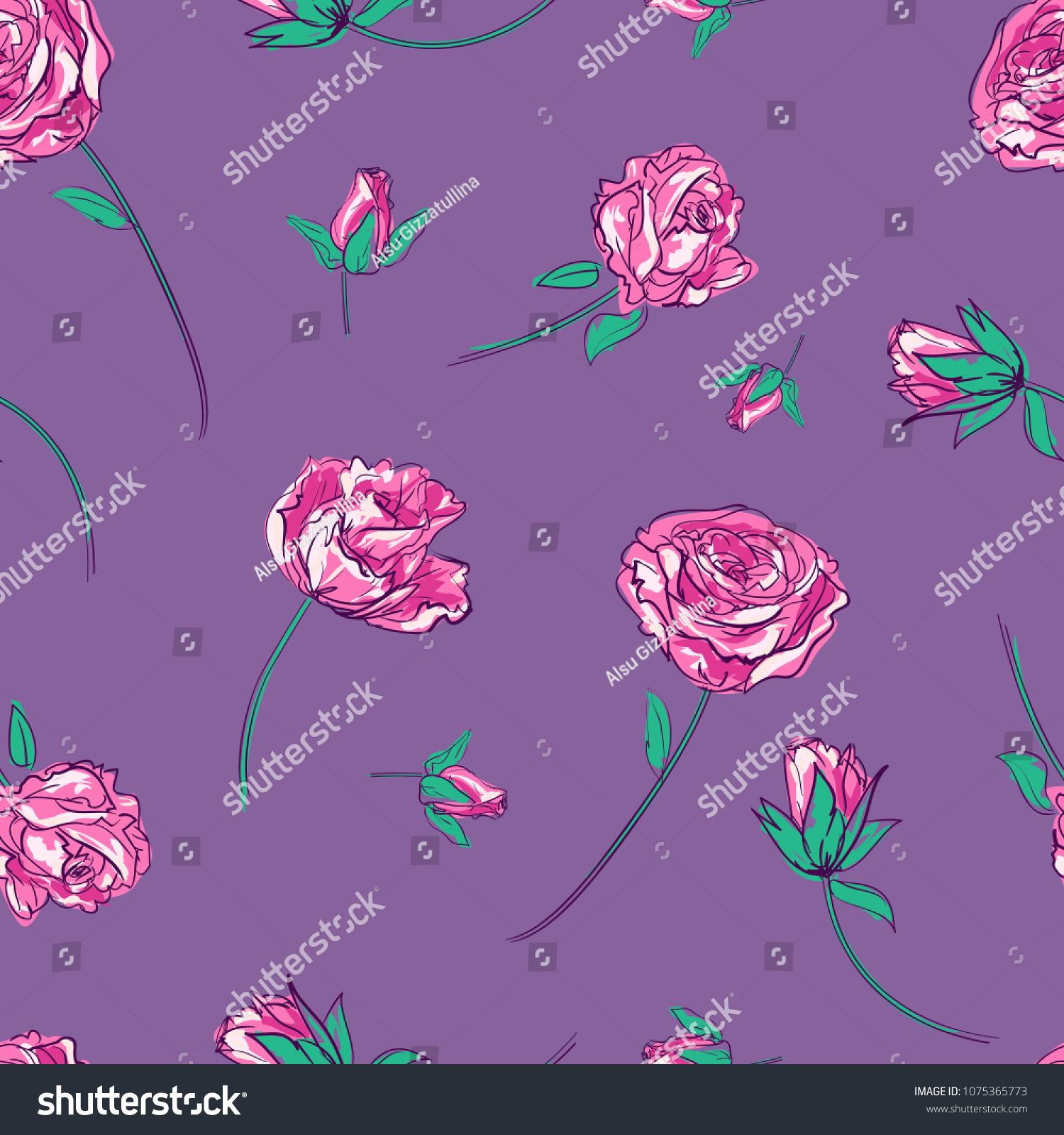 Pattern Flowers Vector Illustration Fabric Textile Stock Vector ...