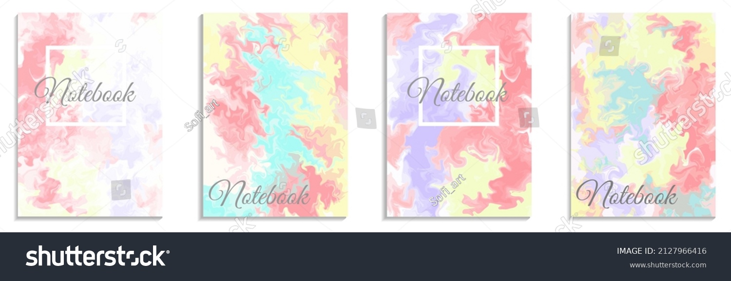 Pattern Liquid Paints Notebook Cover Design Stock Vector (Royalty Free ...