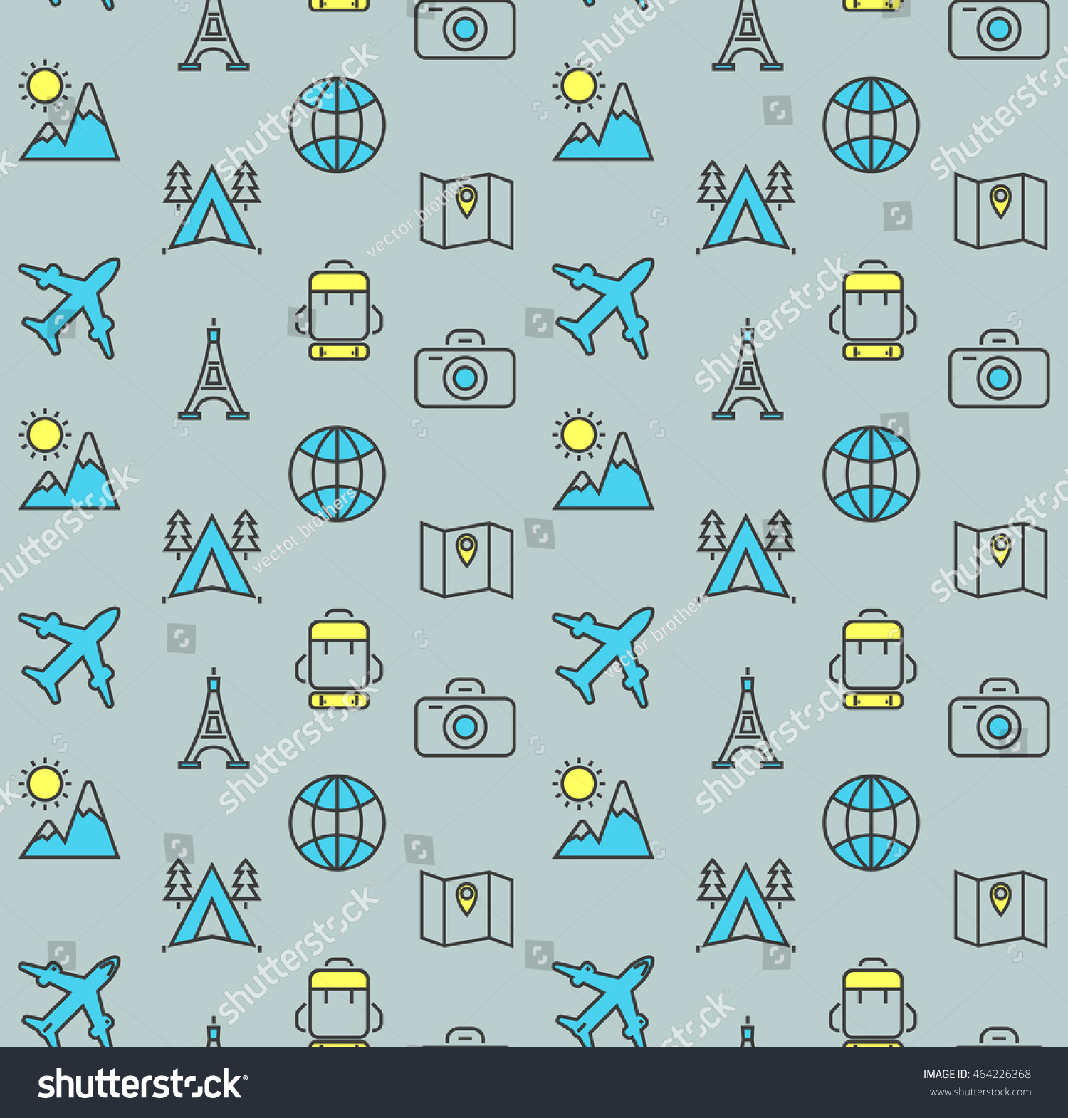 Patterned Background Vector Illustration Travel Vocation Stock Vector ...