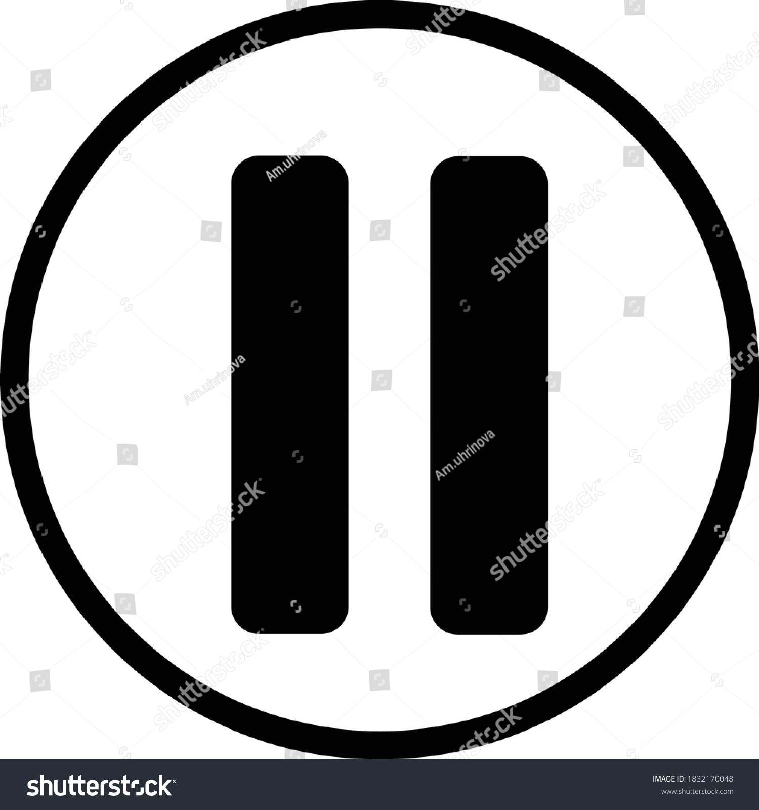 Pause Buttom Easy Vector Circle Stock Vector (Royalty Free) 1832170048 ...