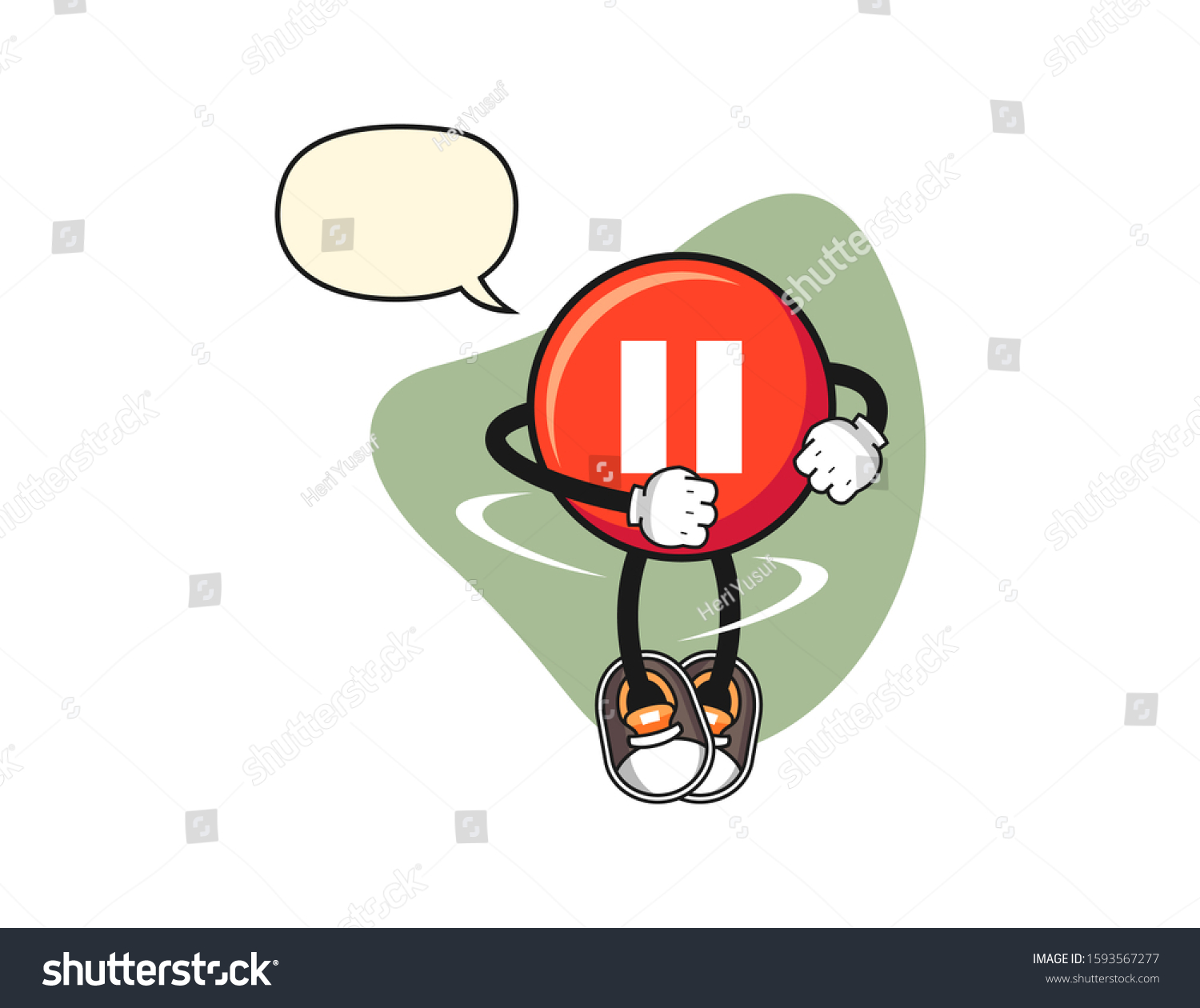 Pause Button Spinning Speech Bubble Cartoon Stock Vector (Royalty Free ...