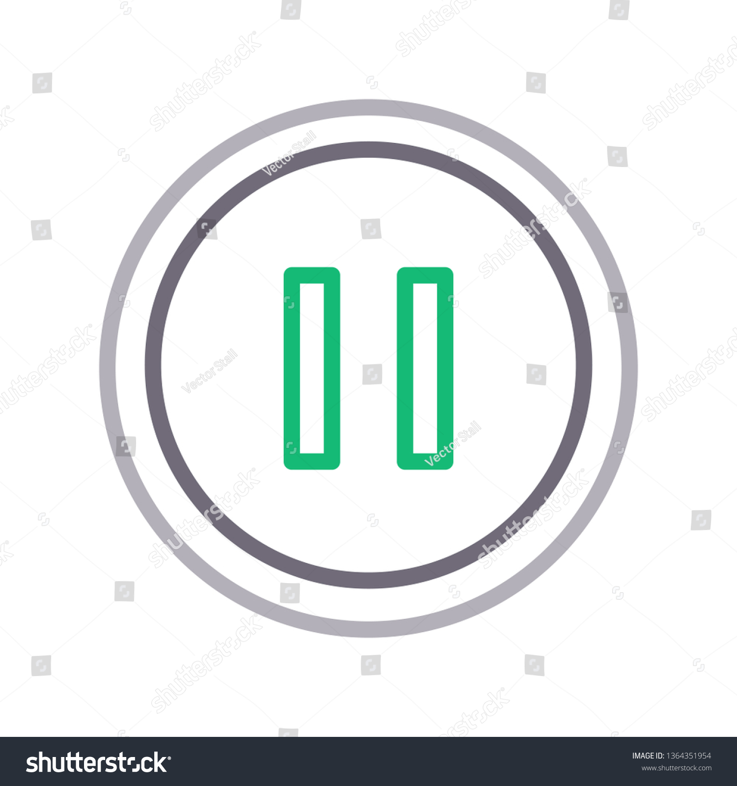 Pause Color Line Stock Vector (Royalty Free) 1364351954 | Shutterstock