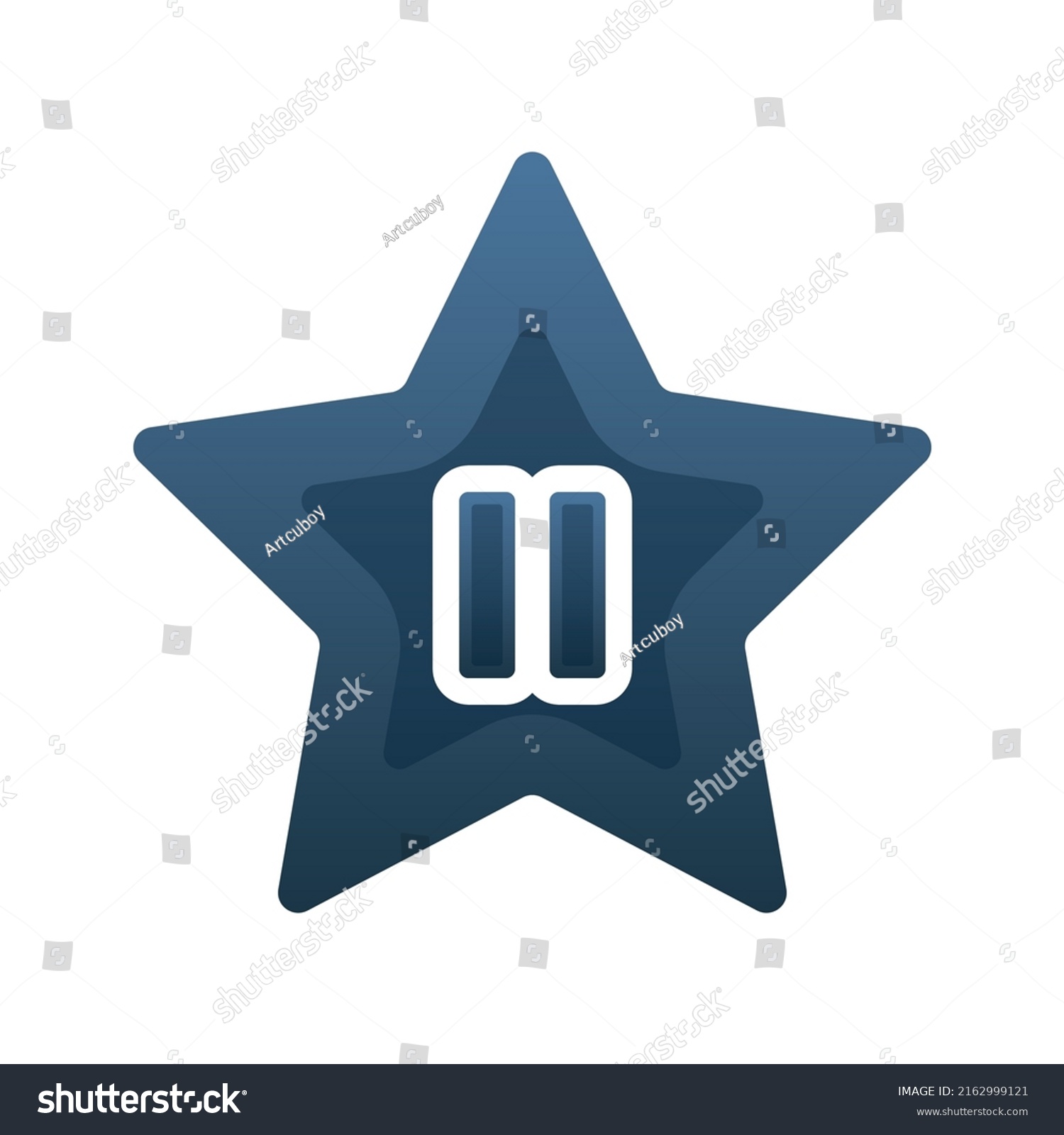 Pause Star Logo Gradient Design Template Stock Vector (Royalty Free ...
