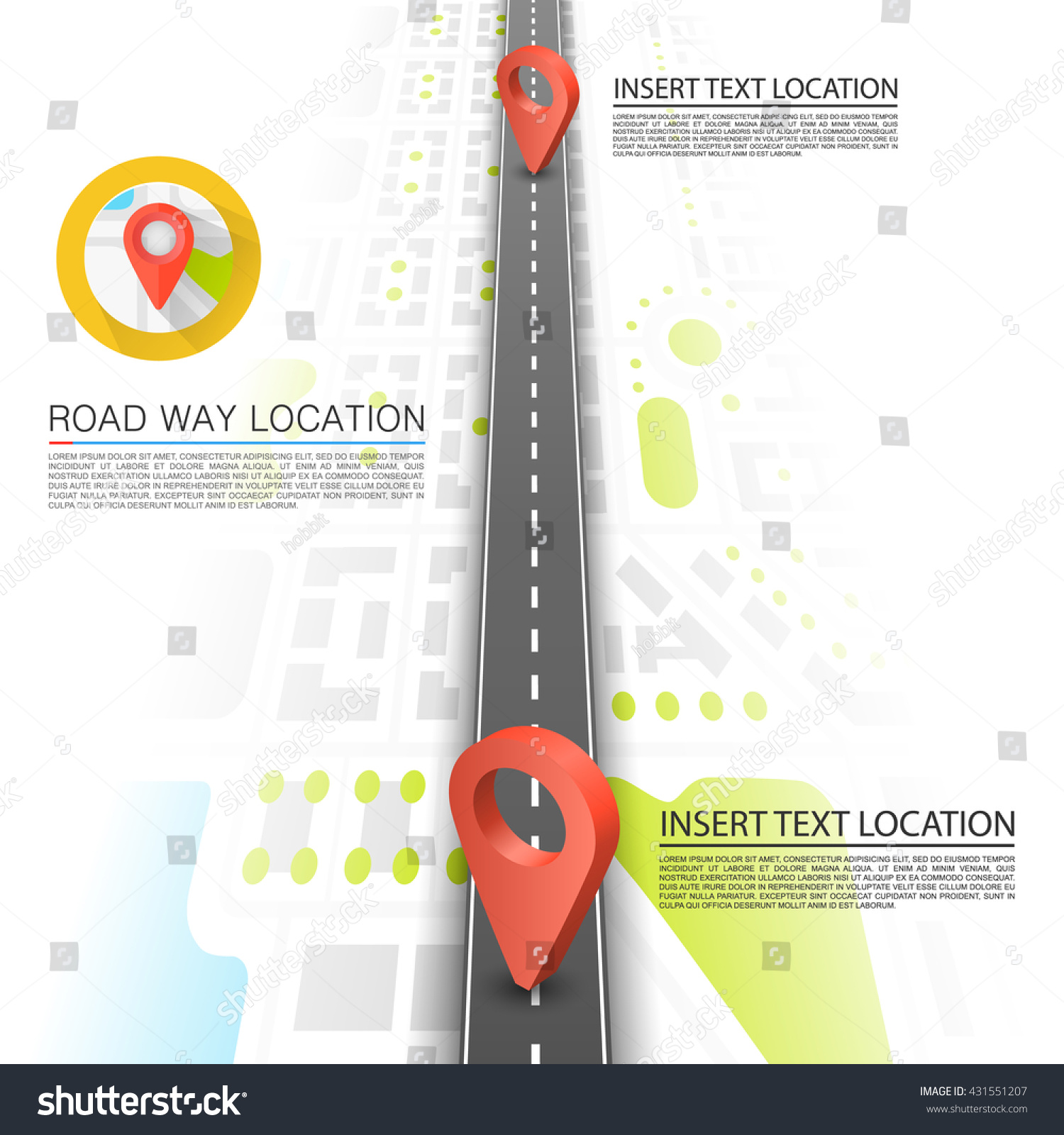 Paved Path On Road Road Point Stock Vector (Royalty Free) 431551207