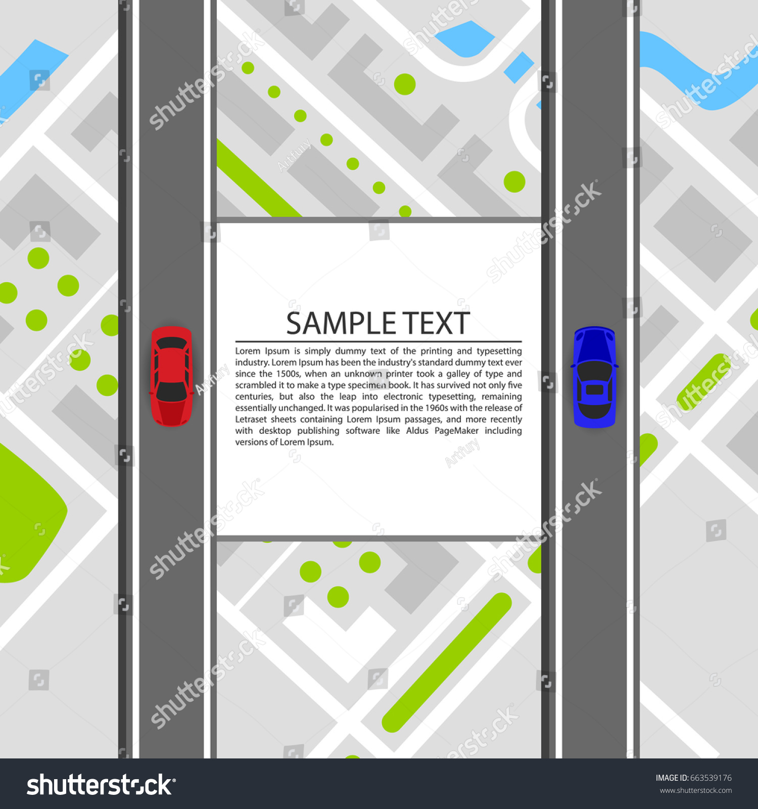Paved Path On Road Straight Road Stock Vector (Royalty Free) 663539176