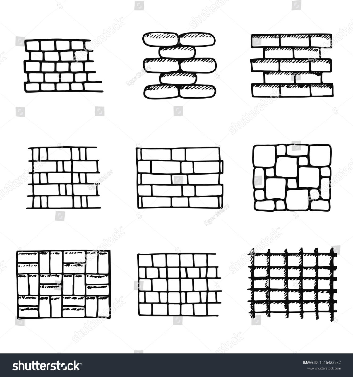 Paving Tiles Icons Set Isolated Objects Stock Vector (Royalty Free ...