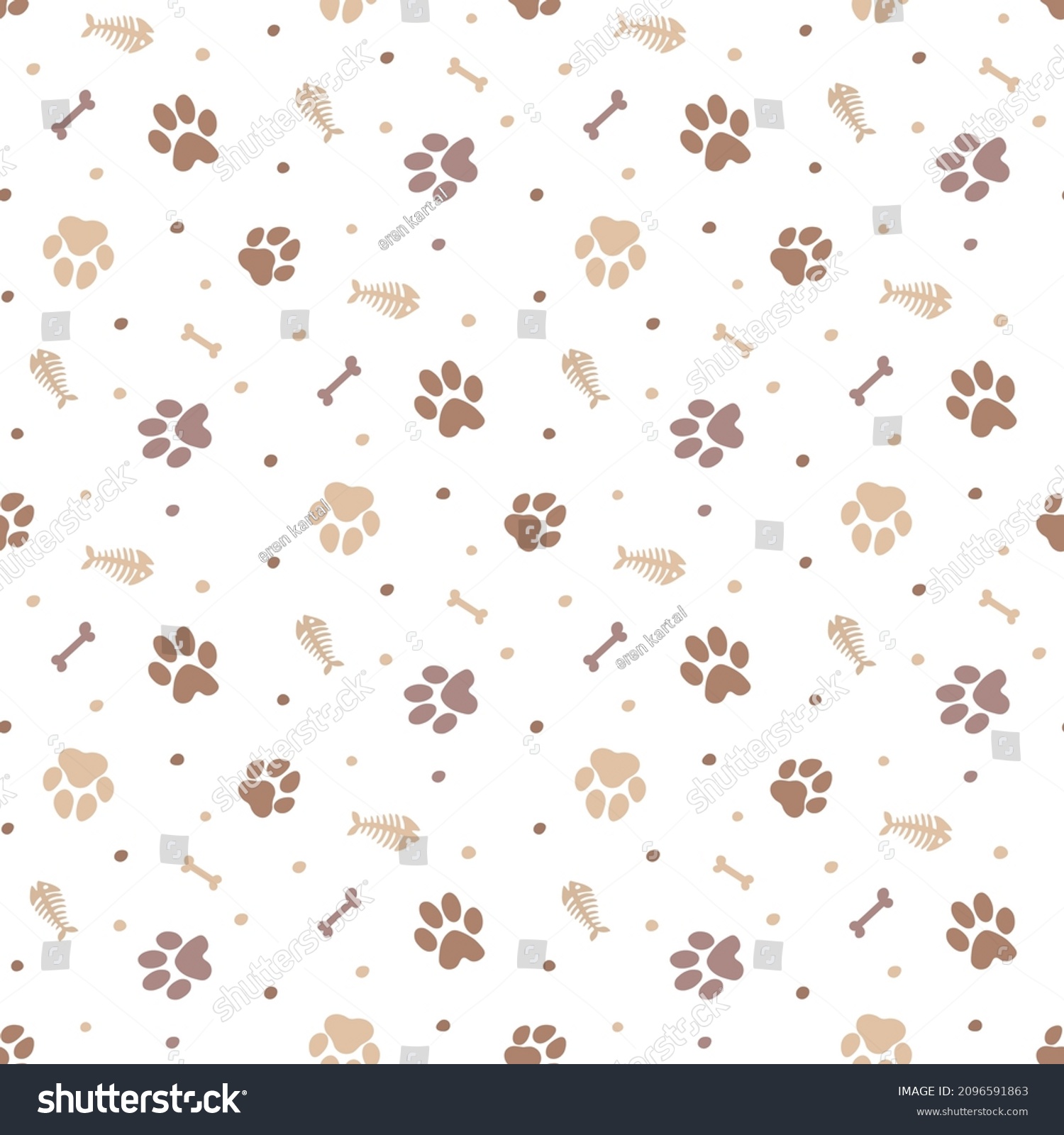 Paw Fish Pattern Background Design Vector Stock Vector (Royalty Free ...