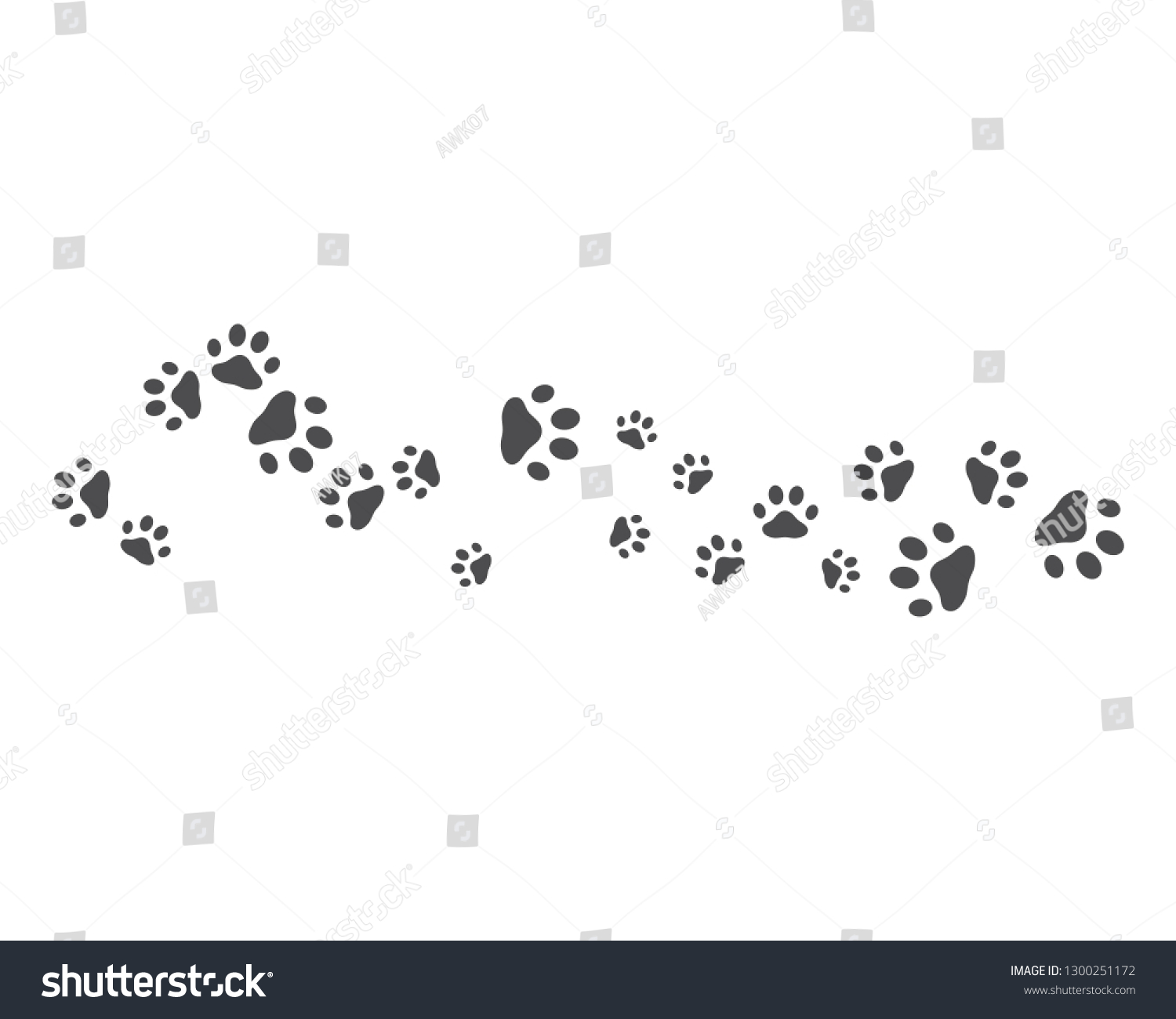 Paw Background Template Stock Vector (Royalty Free) 1300251172 ...