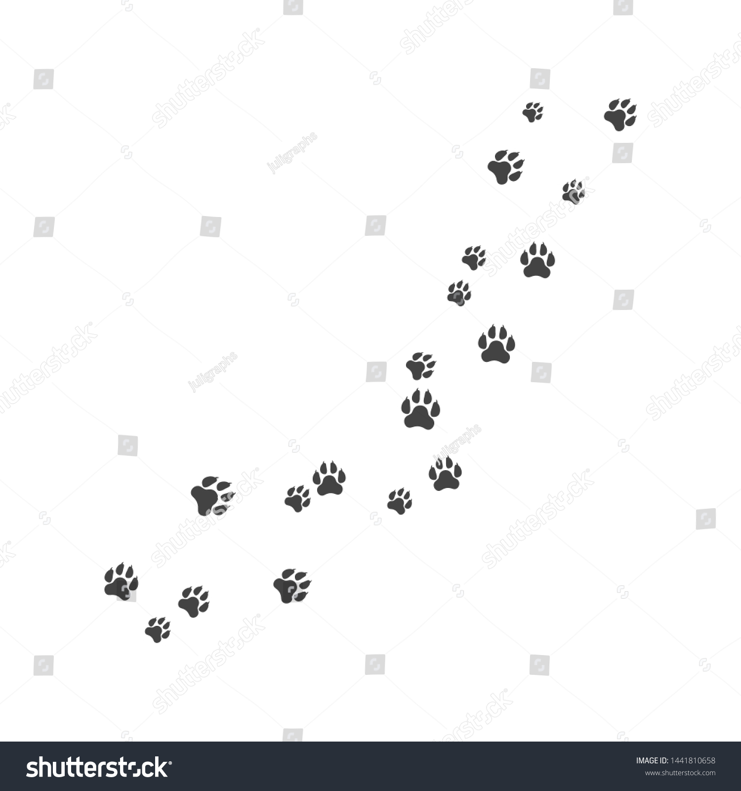 Paw Background Template Vector Illustration 库存矢量图（免版税）1441810658 ...