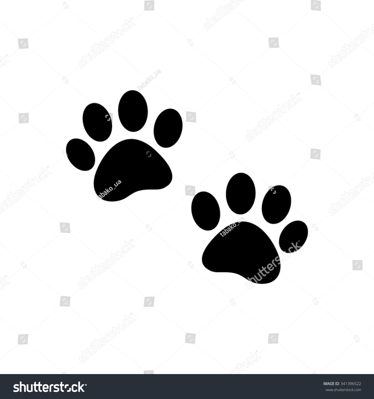 Paw - Black Vector Icon - 341396522 : Shutterstock