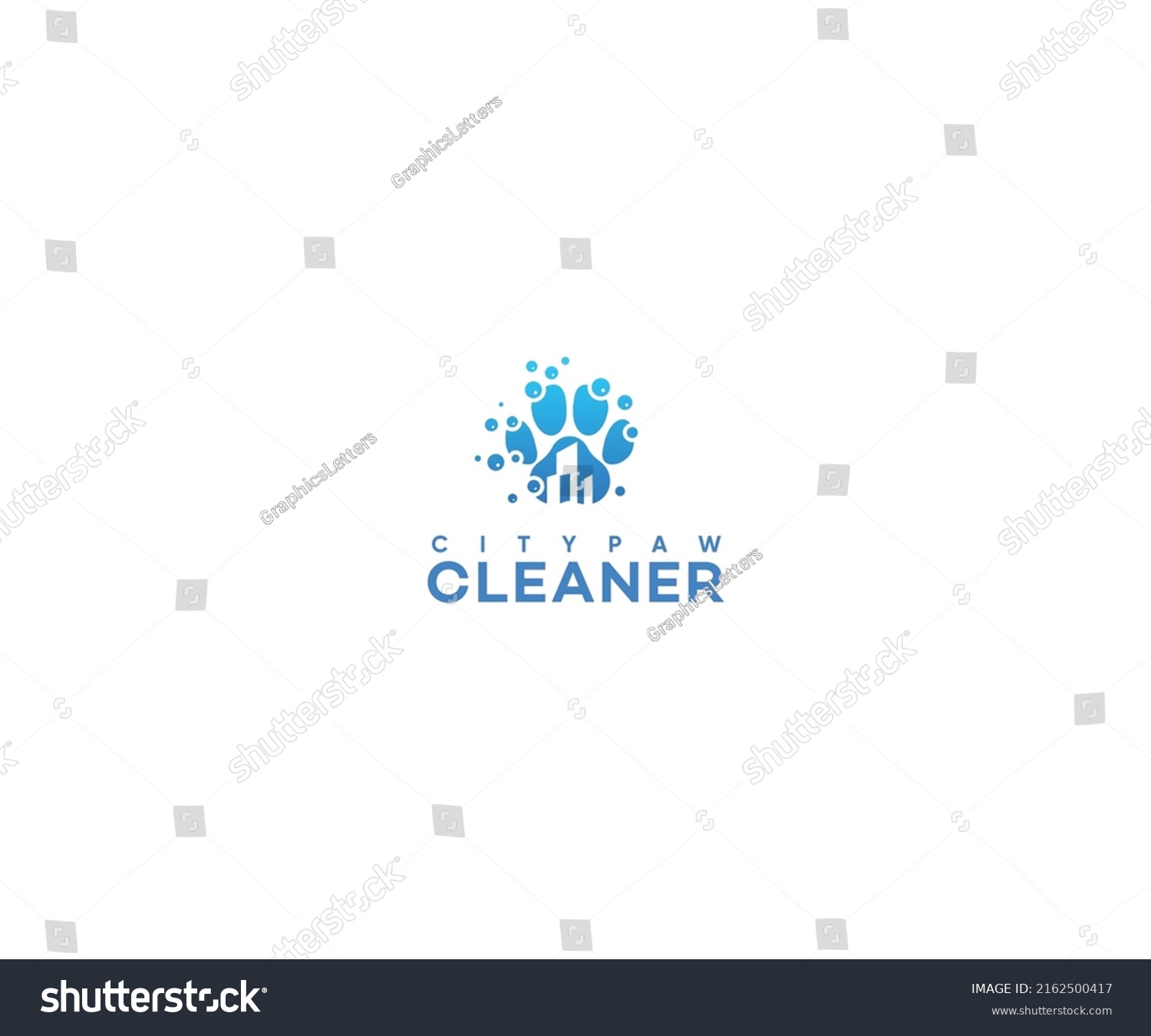 Paw Cleaner Logo Design Vector Template Stock Vector (Royalty Free ...