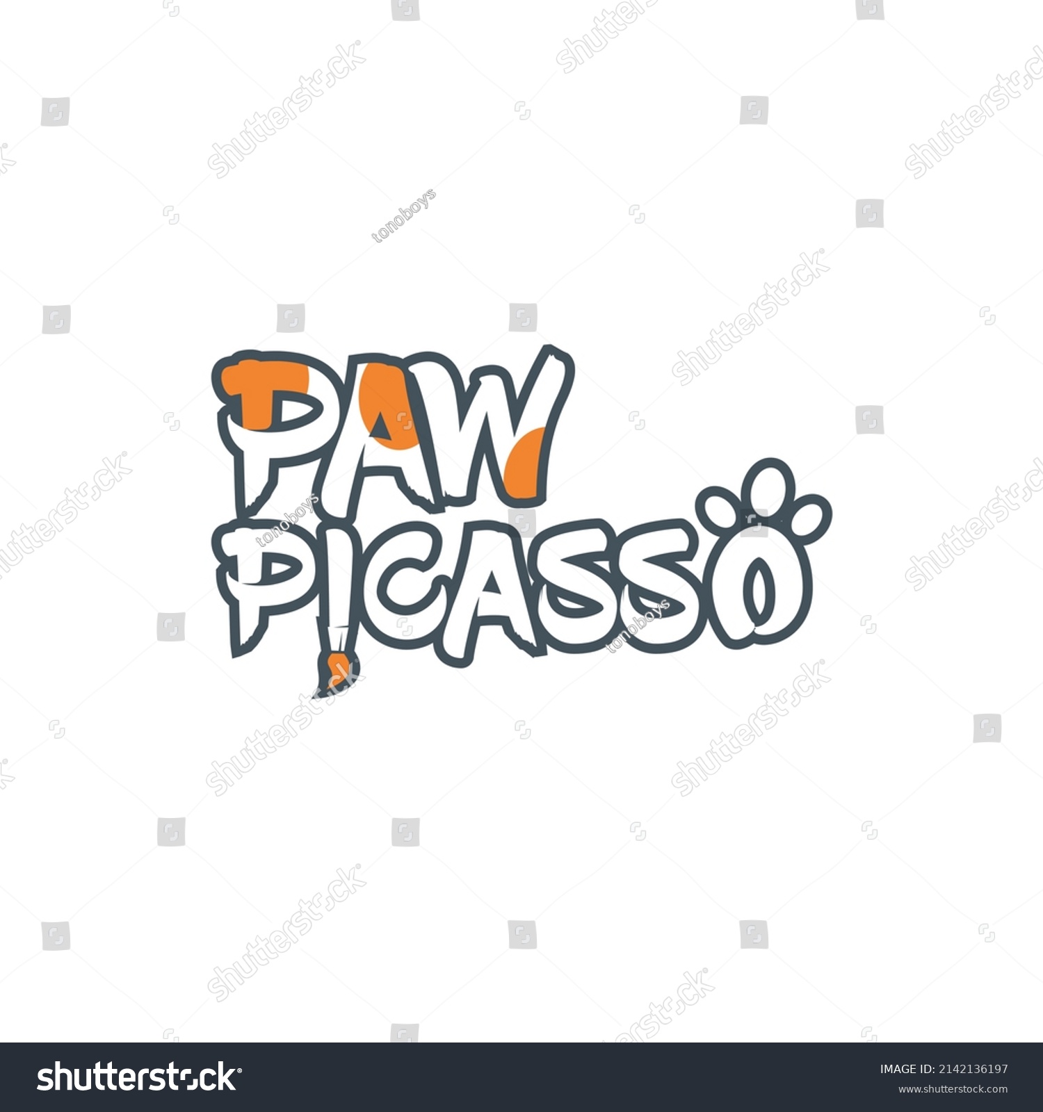 Paw Picasso Logo Design Vector Template Stock Vector (Royalty Free ...