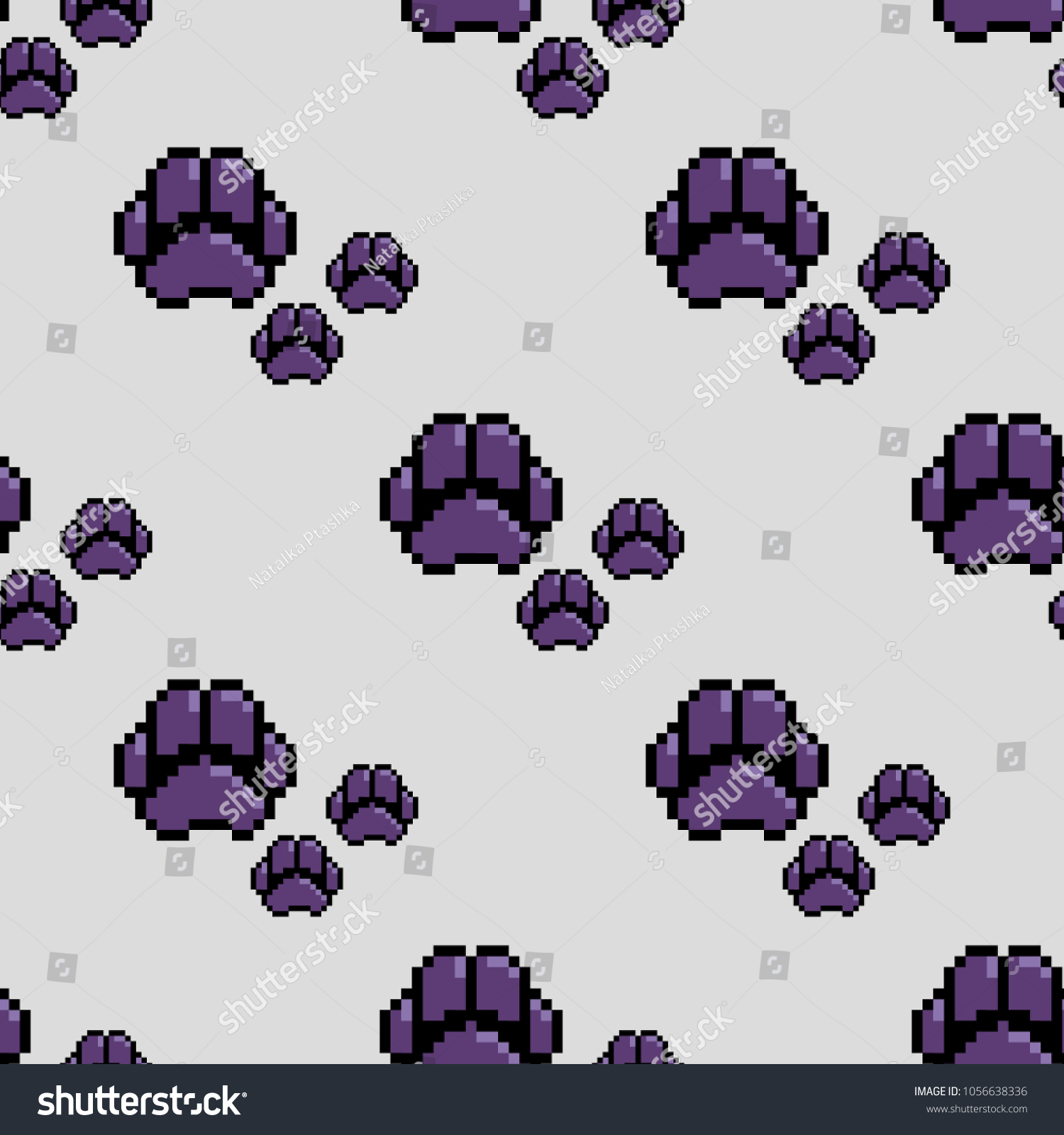 Paw Print Seamless Pattern Vector Background Stock Vector (Royalty Free ...