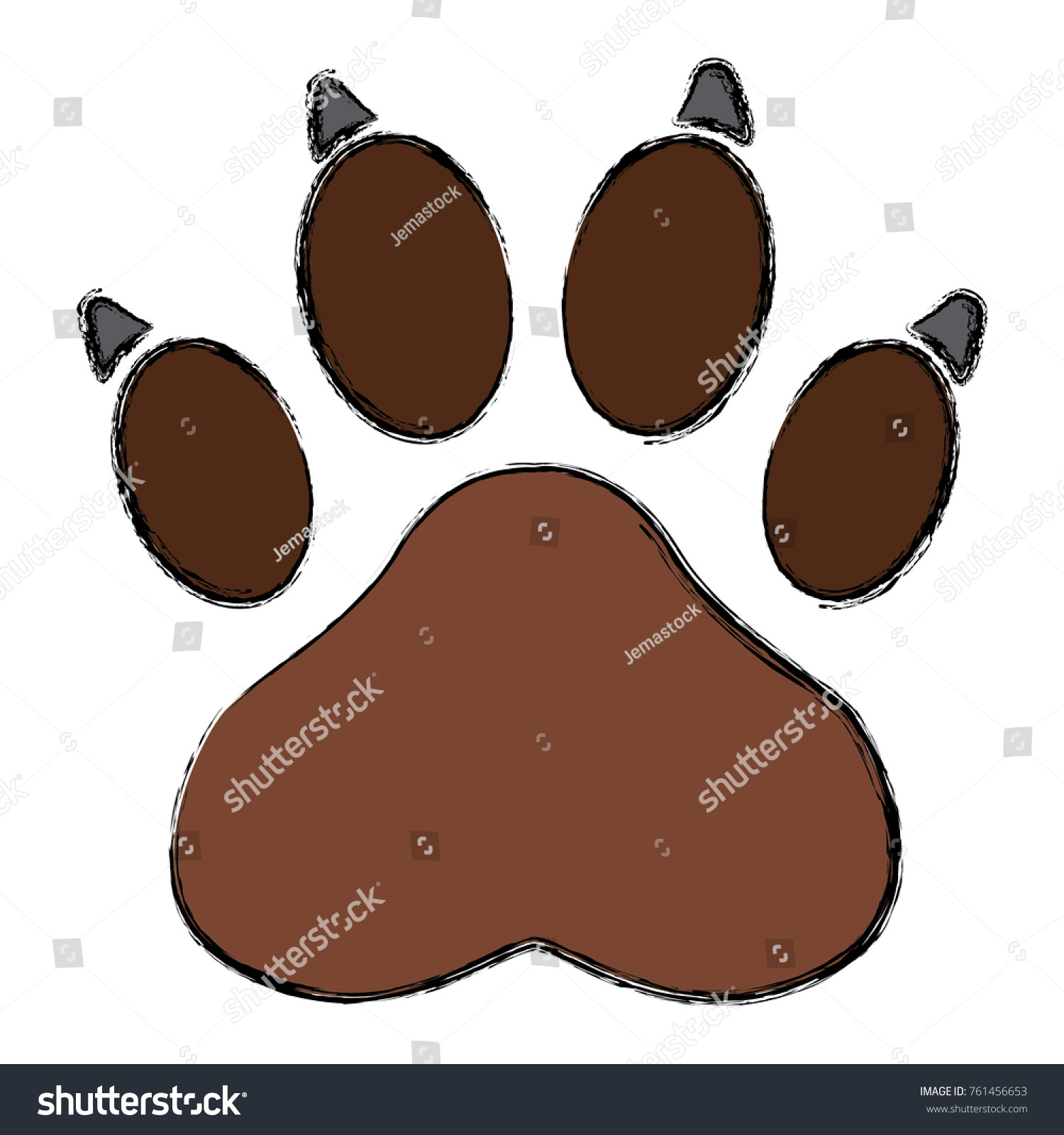 Paw Print Symbol Stock Vector (Royalty Free) 761456653 | Shutterstock