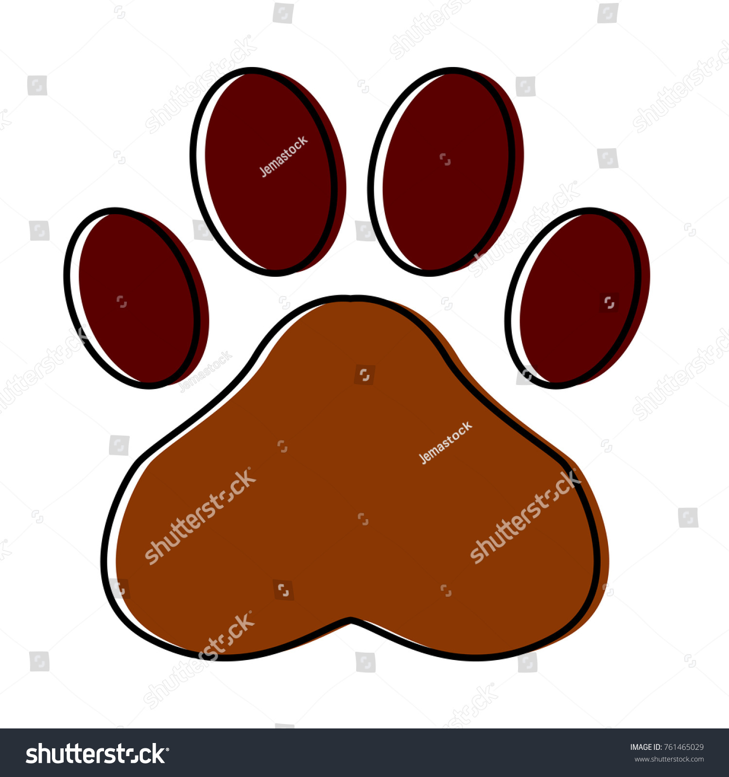 Paw Print Symbol Stock Vector (Royalty Free) 761465029