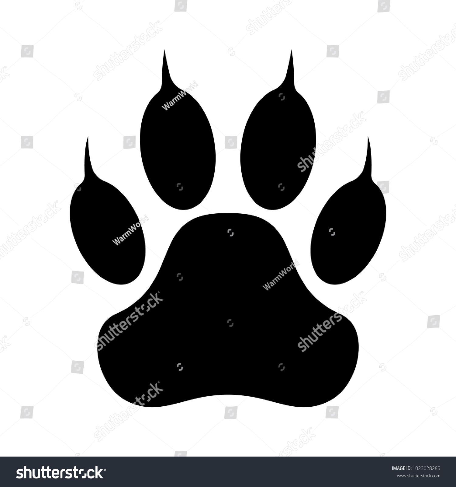Paw Print Vector Illustration Stock Vector (Royalty Free) 1023028285