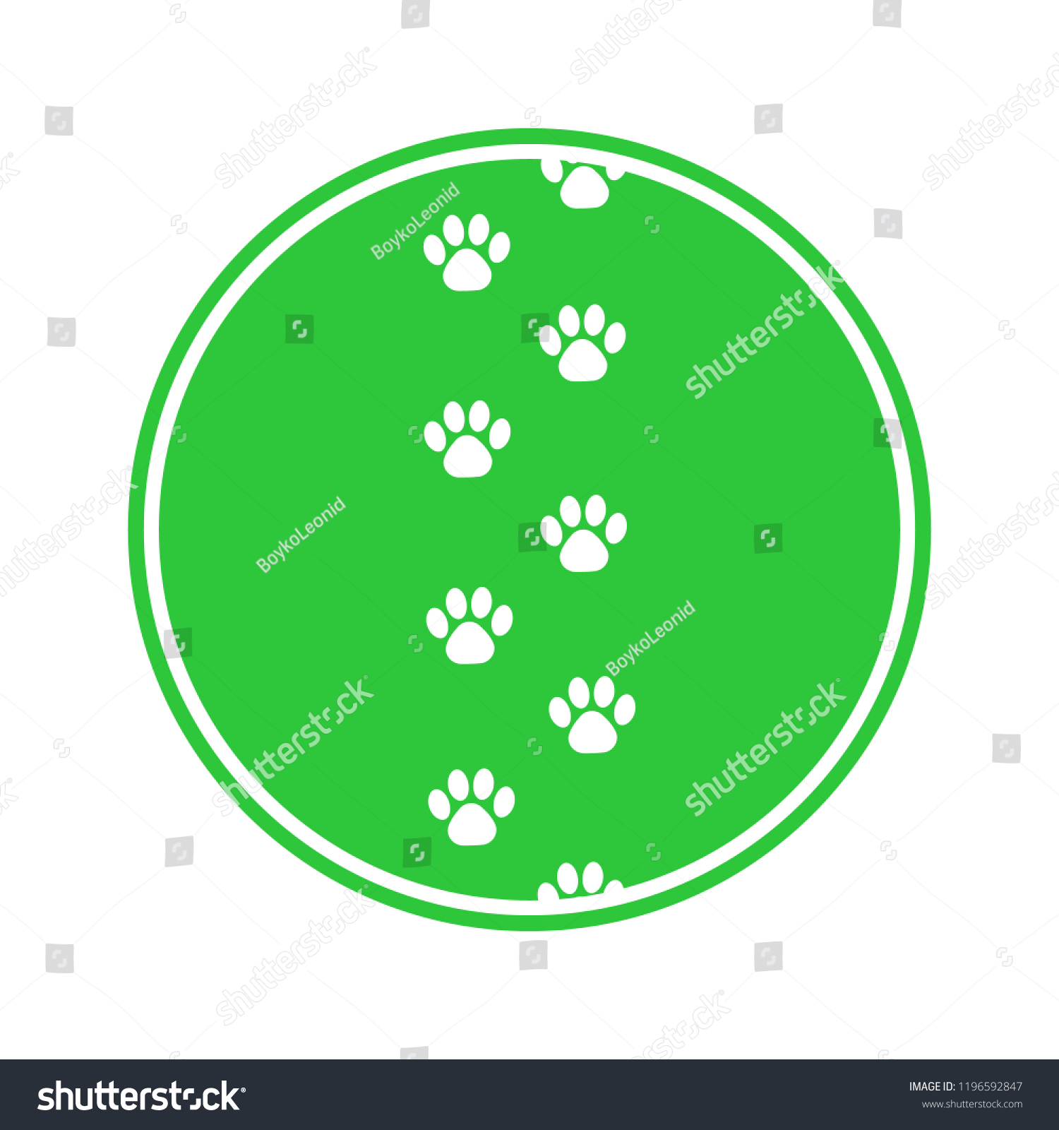 Paw Print Vector Illustration Stock Vector (Royalty Free) 1196592847 ...