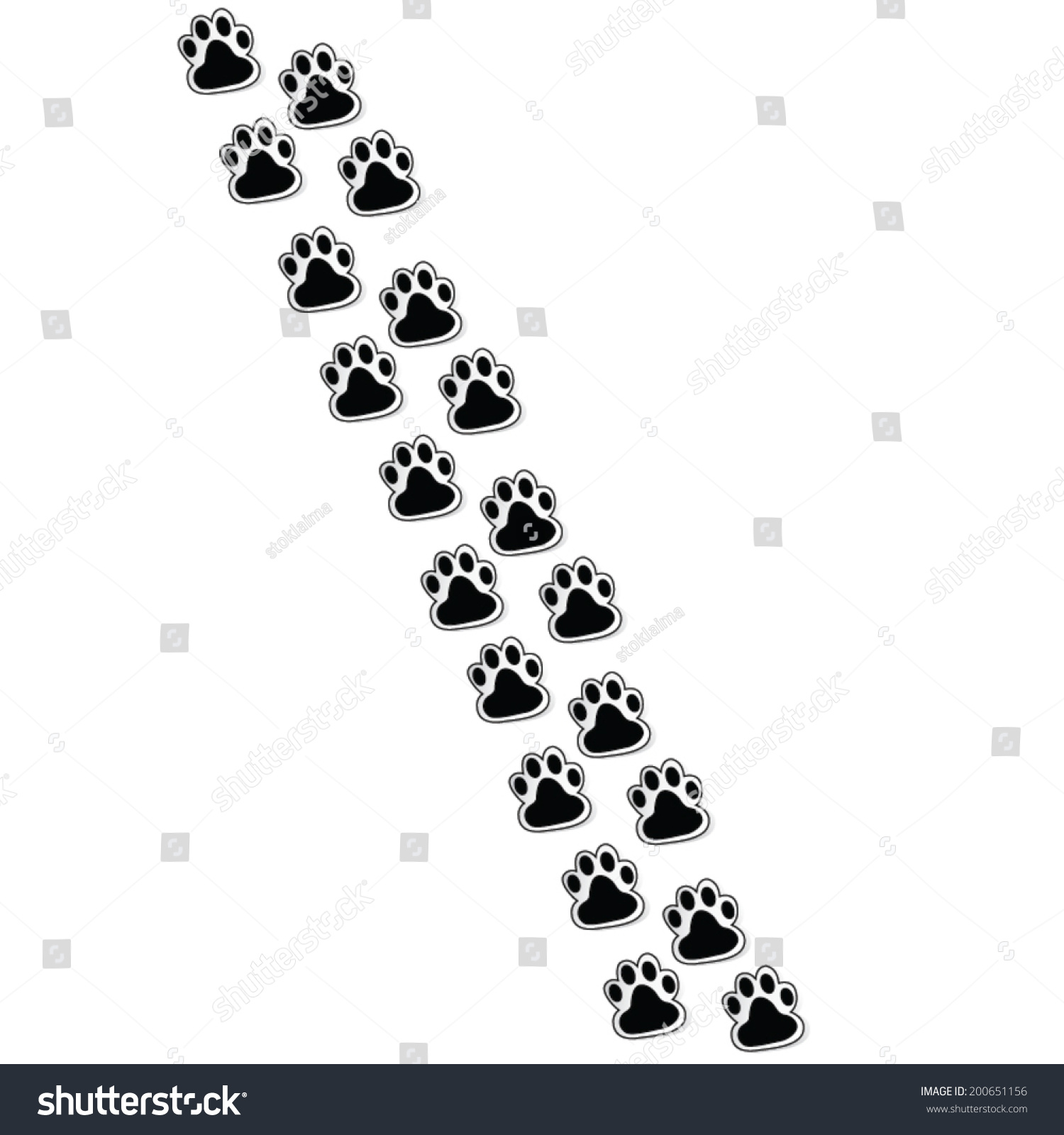 Paw Print Vector Illustration Stock Vector (Royalty Free) 200651156 ...