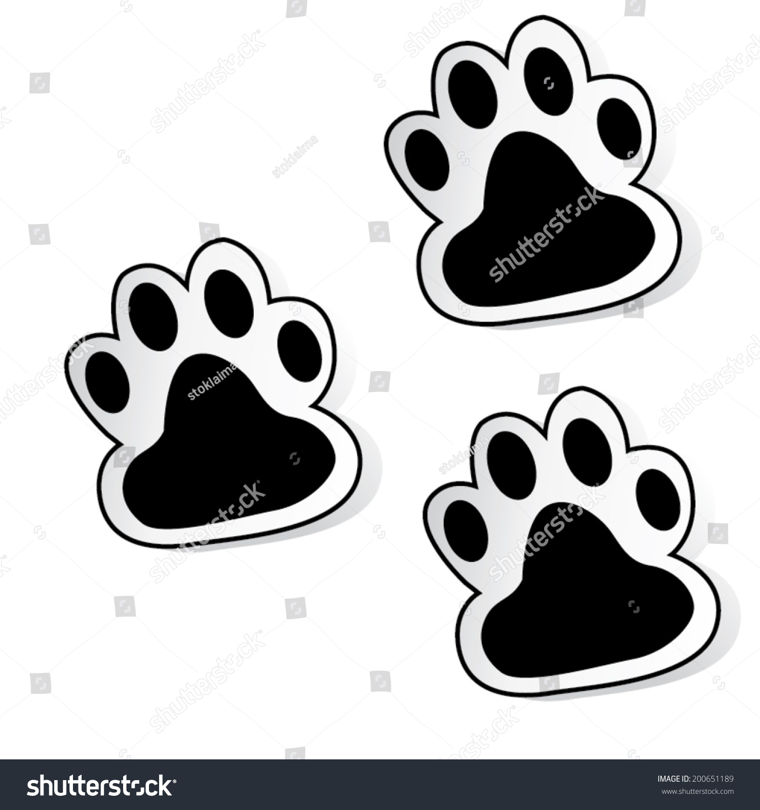 Paw Print Vector Illustration Stock Vector (Royalty Free) 200651189 ...