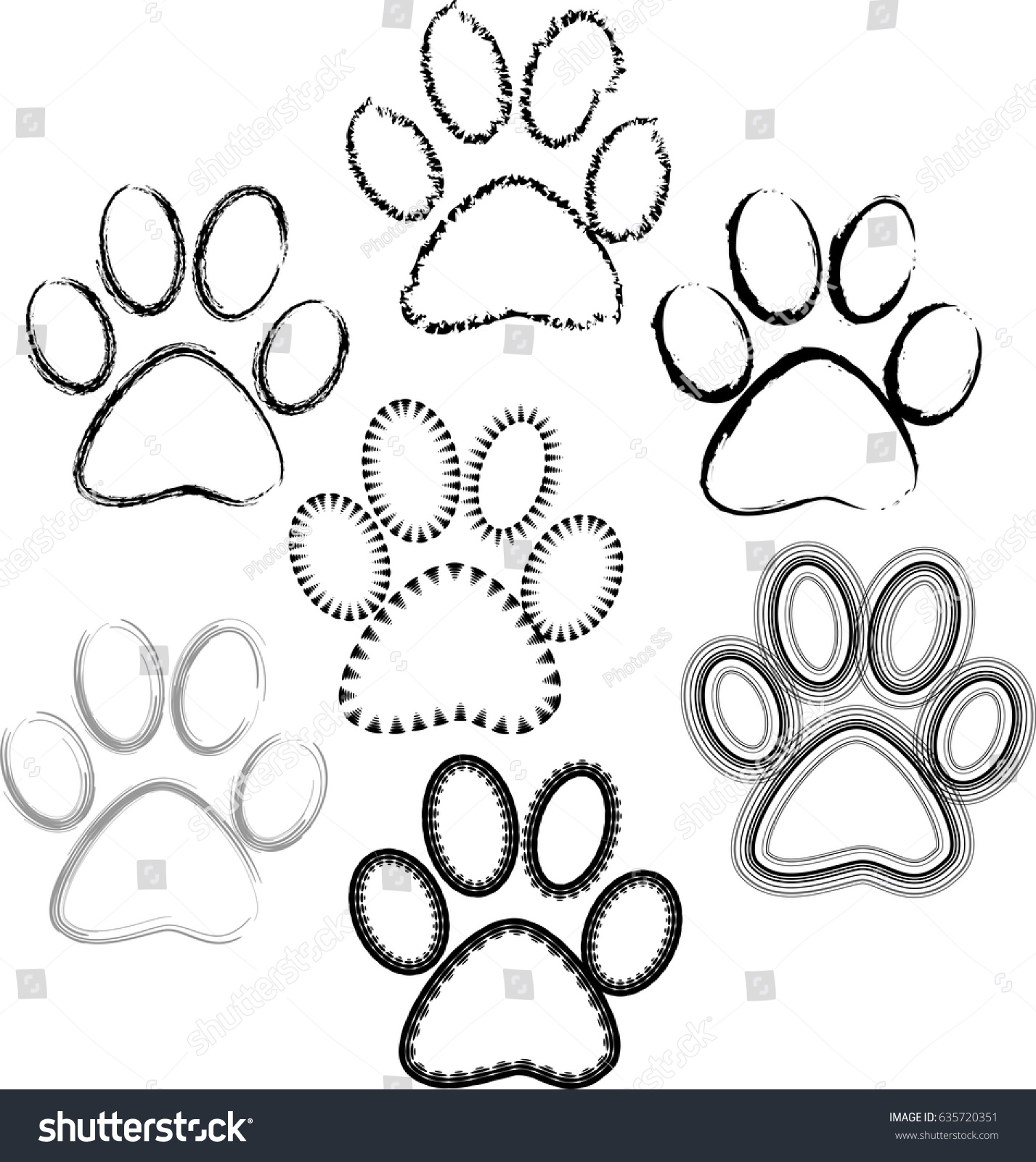 Paw Print Vector Illustration: เวกเตอร์สต็อก (ปลอดค่าลิขสิทธิ์ ...