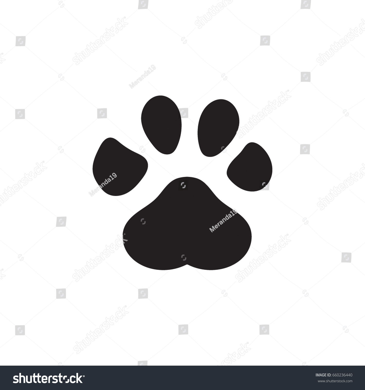 Paw Print Vector Illustration Stock Vector (Royalty Free) 660236440