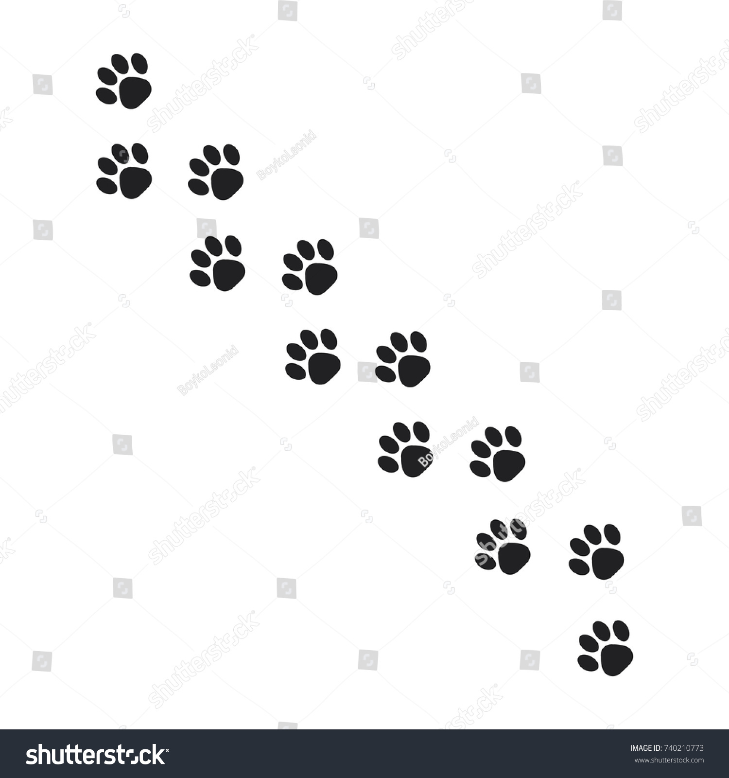 Paw Print Vector Illustration Stock Vector (Royalty Free) 740210773