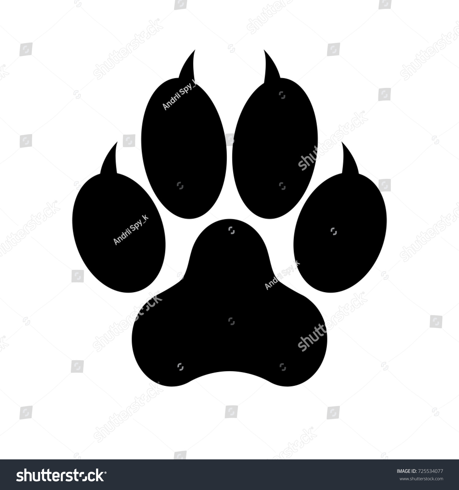 Paw Prints Logo Vector Illustration Stock Vector (Royalty Free) 725534077