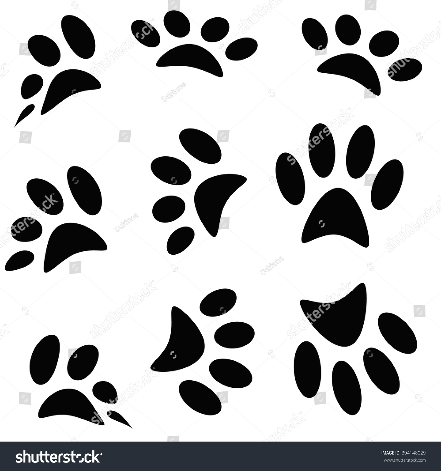 Paw Prints Vector Illustration Stock Vector (Royalty Free) 394148029 ...