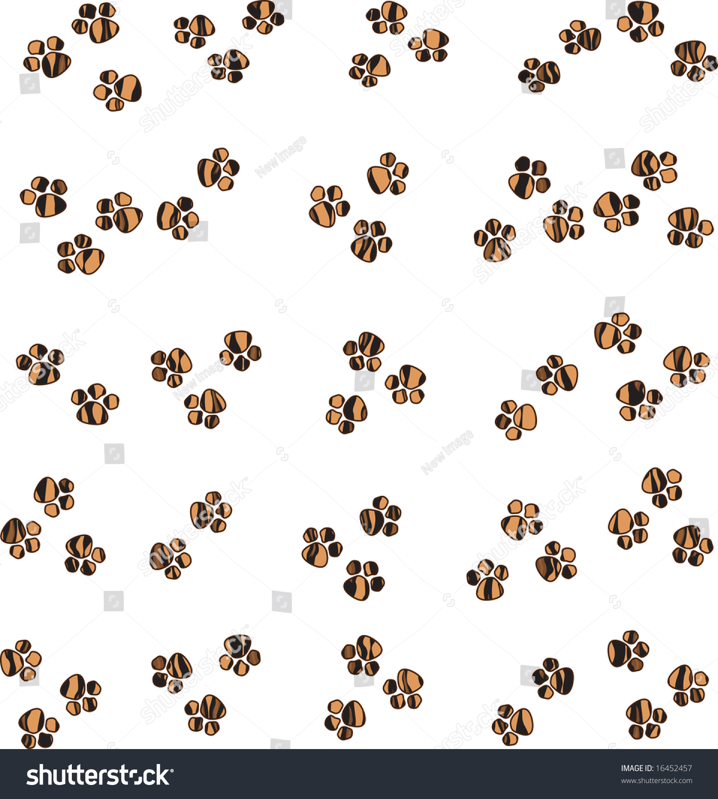 Pawprints Tiger Texture Vector Stock Vector (Royalty Free) 16452457