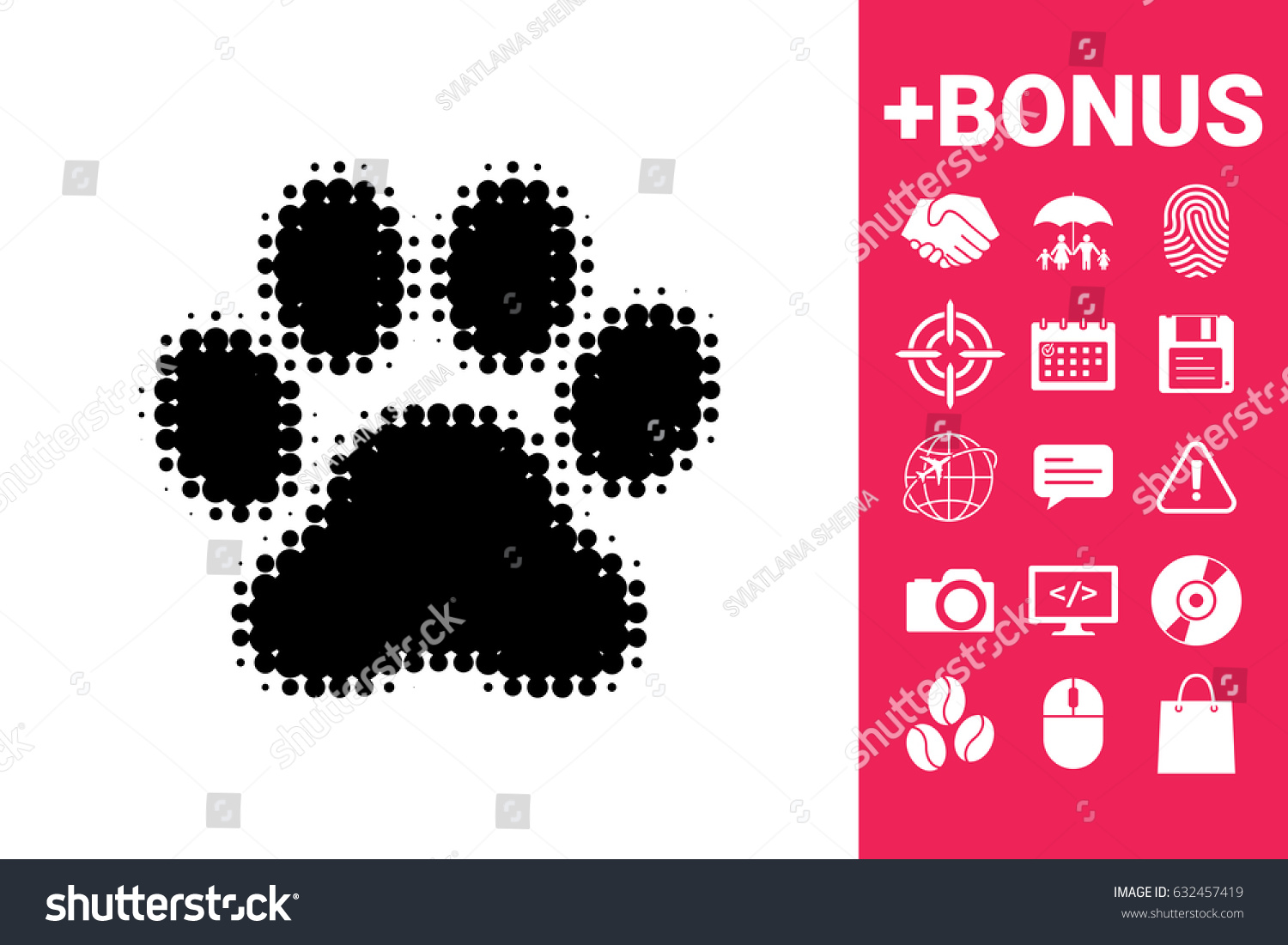 Paw Symbol Stock Vector (Royalty Free) 632457419