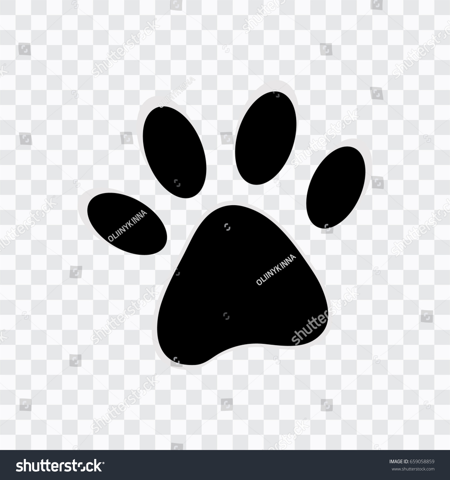 Paw Vector Icon On Transparent Background: vector de stock (libre de ...