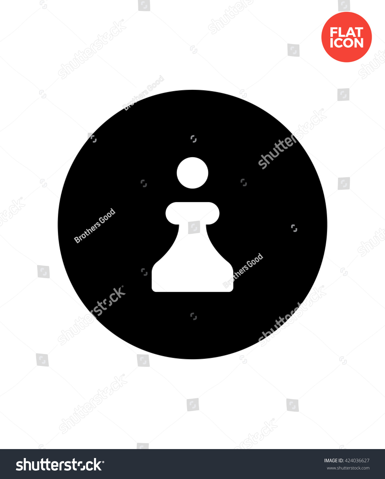 Pawn Icon Flat Style Isolated Vector Stock Vector (Royalty Free) 424036627