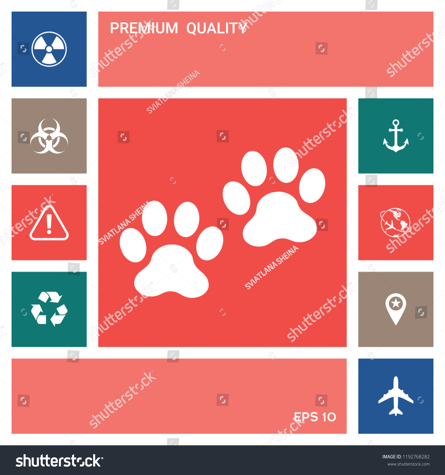Paws Icon Symbol Stock Vector (Royalty Free) 1192768282