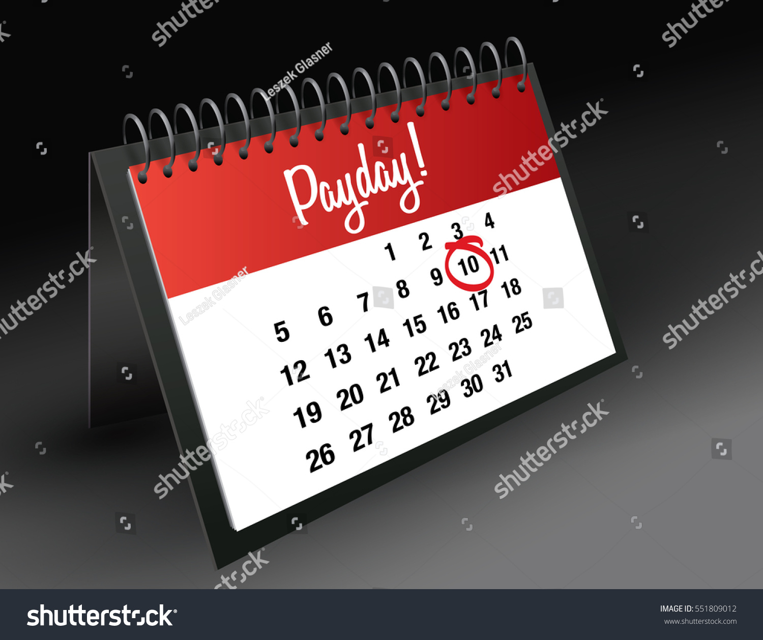Payday Mark On Calendar Vector Illustration Stock Vector (Royalty Free ...