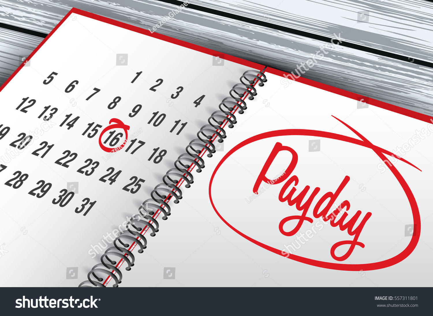 Payday Mark On Calendar Vector Illustration: vector de stock (libre de ...