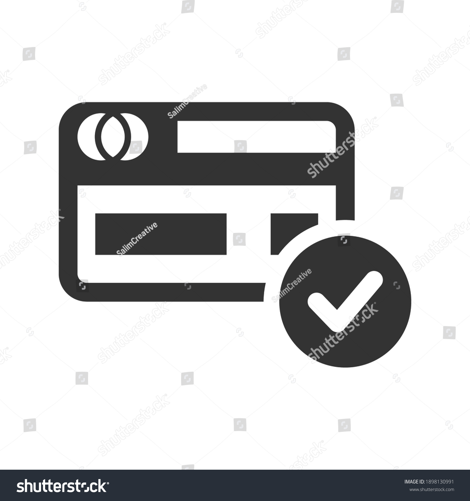 Payment Card Validation Icon Vector Illustration Stock Vector (Royalty ...