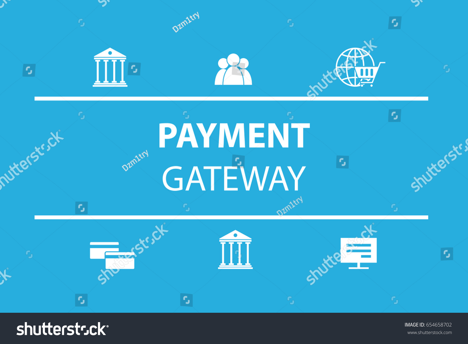 Symbol für den Payment Gateway-Prozess. Vektorgrafik: Stock ...